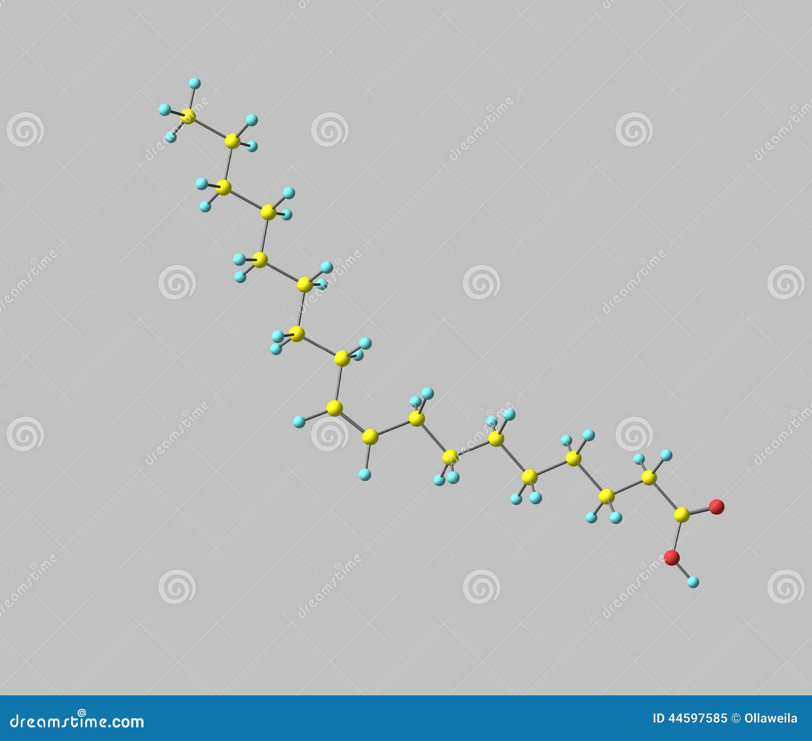 Oliediezuurmolecule Op Grijs Wordt Geïsoleerd Stock Illustratie ...
