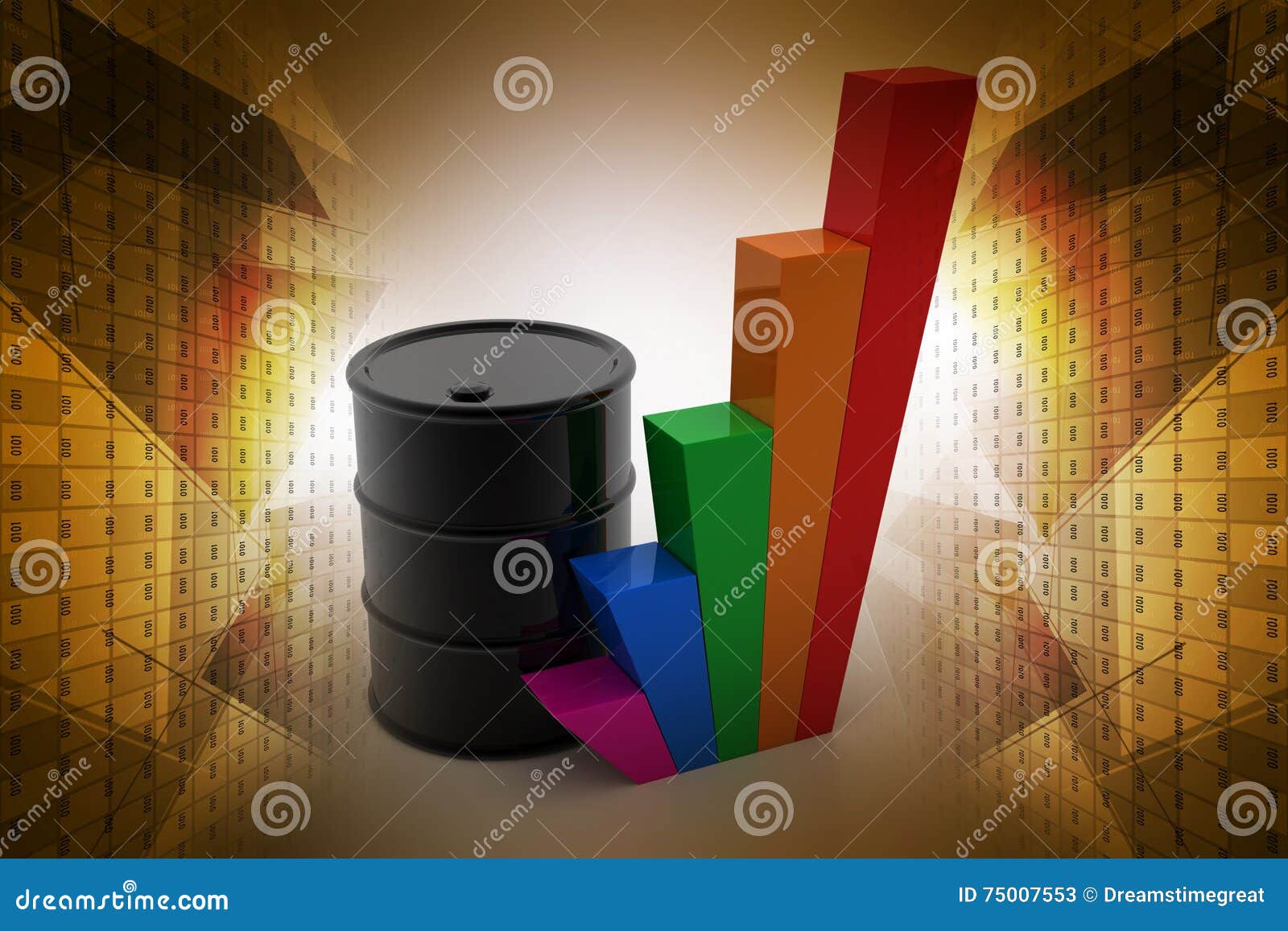 Olievat Met De Groeigrafiek Stock Illustratie - Illustration of grafiek ...