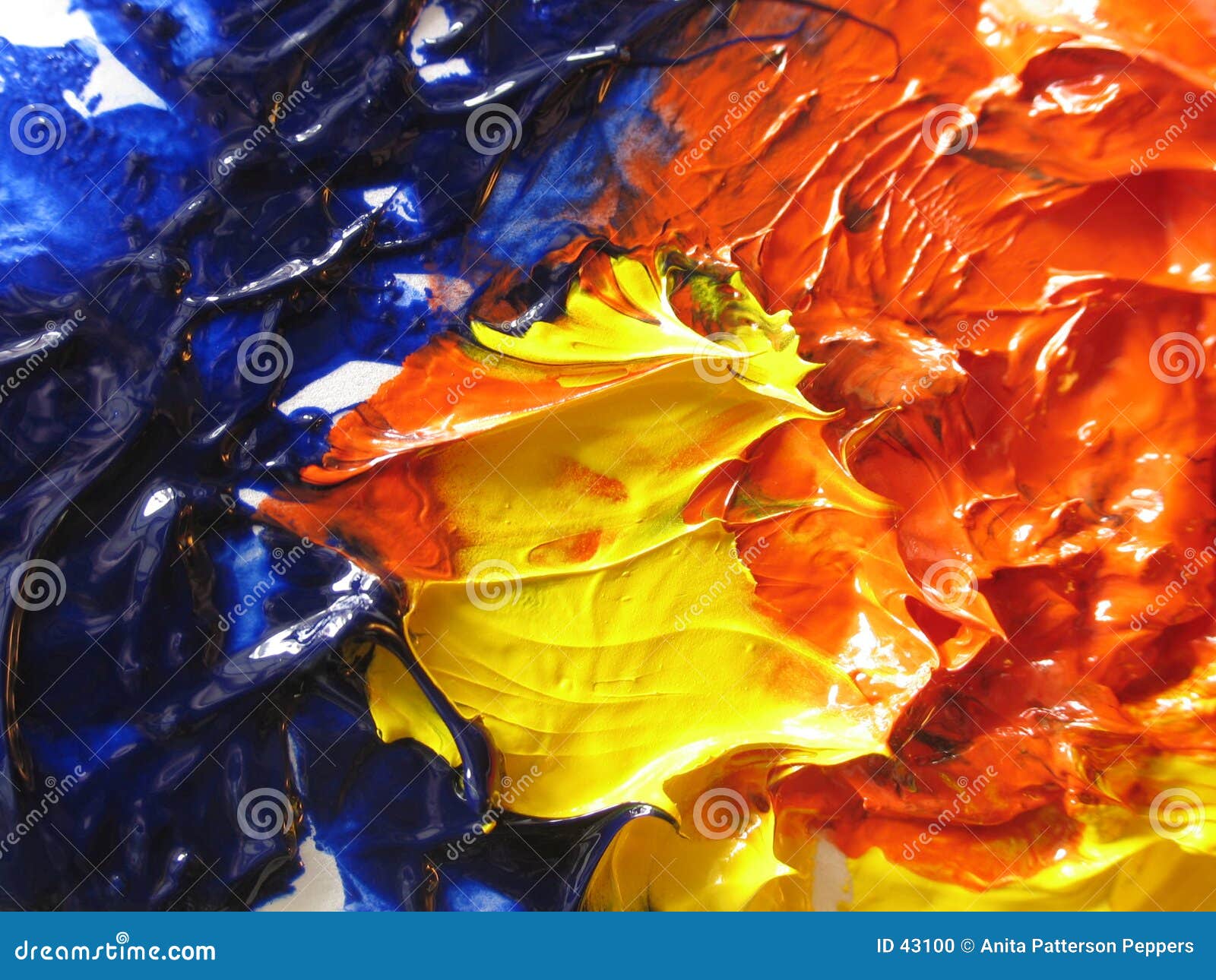 Olieverf stock foto. Image of bobbel, geel, kunstenaar, schilderij - 43100