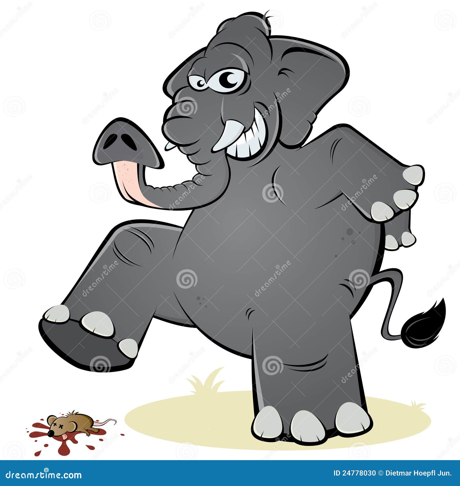 Olifant en muis vector illustratie. Illustration of tekening - 24778030