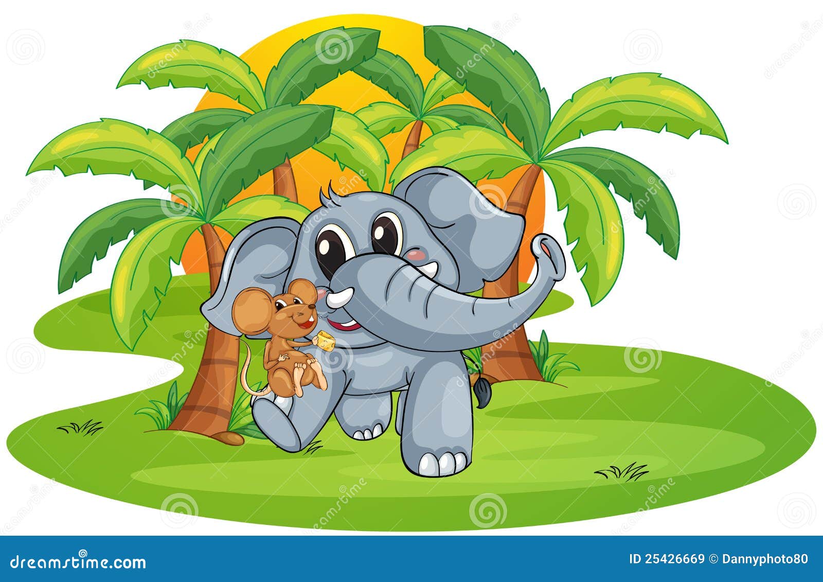 Olifant en muis stock illustratie. Illustration of eiland - 25426669
