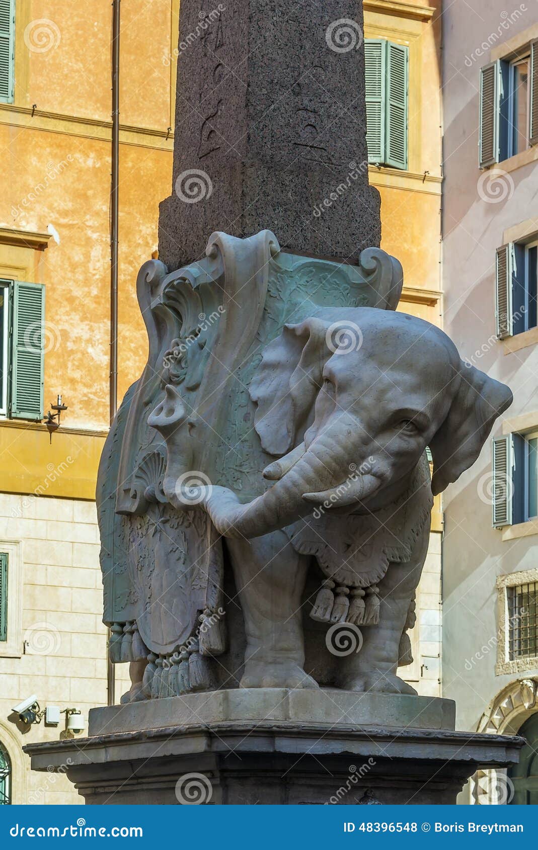 Olifant en Obelisk, Rome stock foto. Image of rome, romein - 48396548