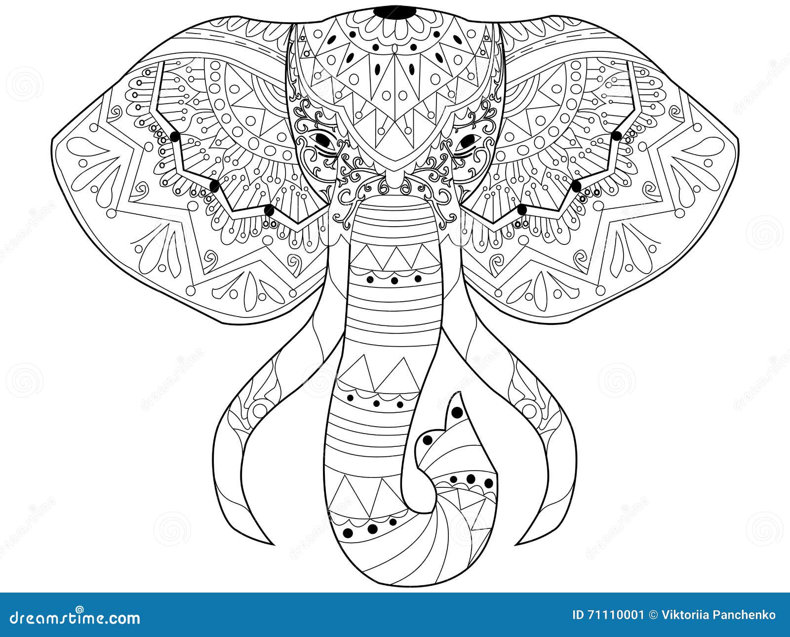 Olifant Het Kleuren Vector Voor Volwassenen Vector Illustratie ...