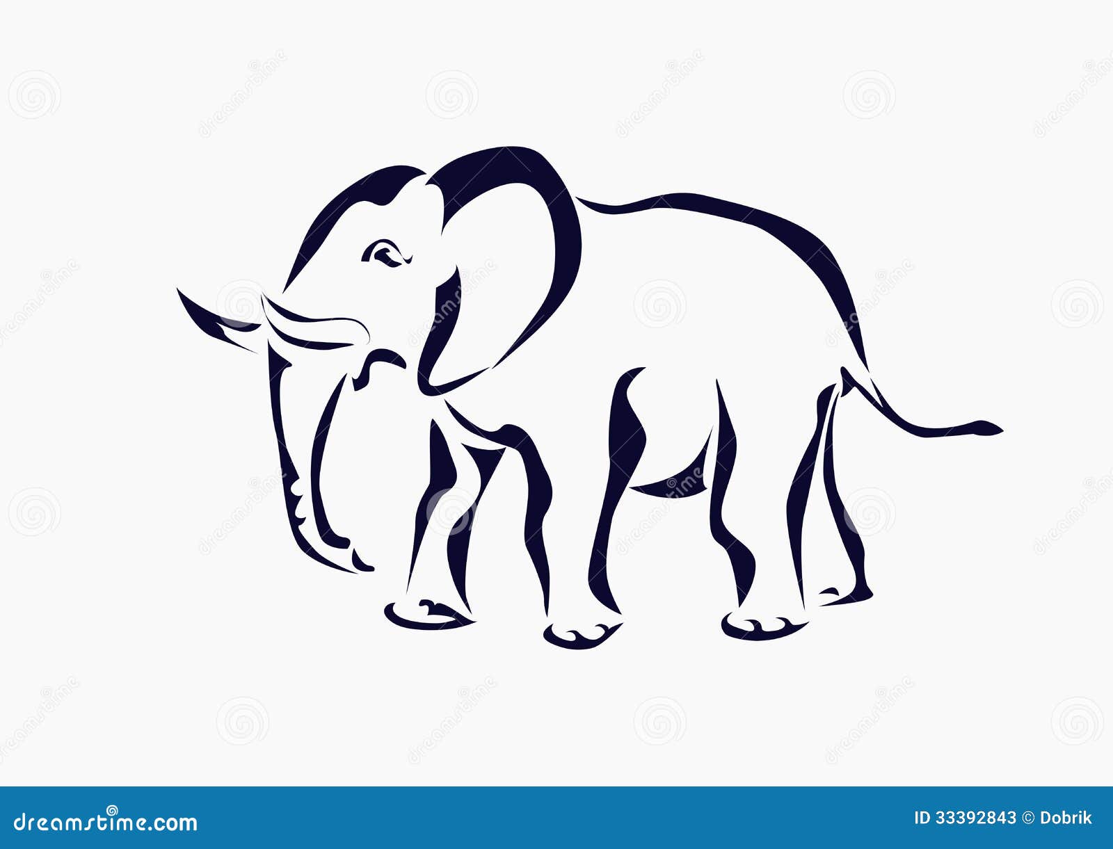 Olifant, Pictogram, Tatoegering. Vector Illustratie - Illustration of ...