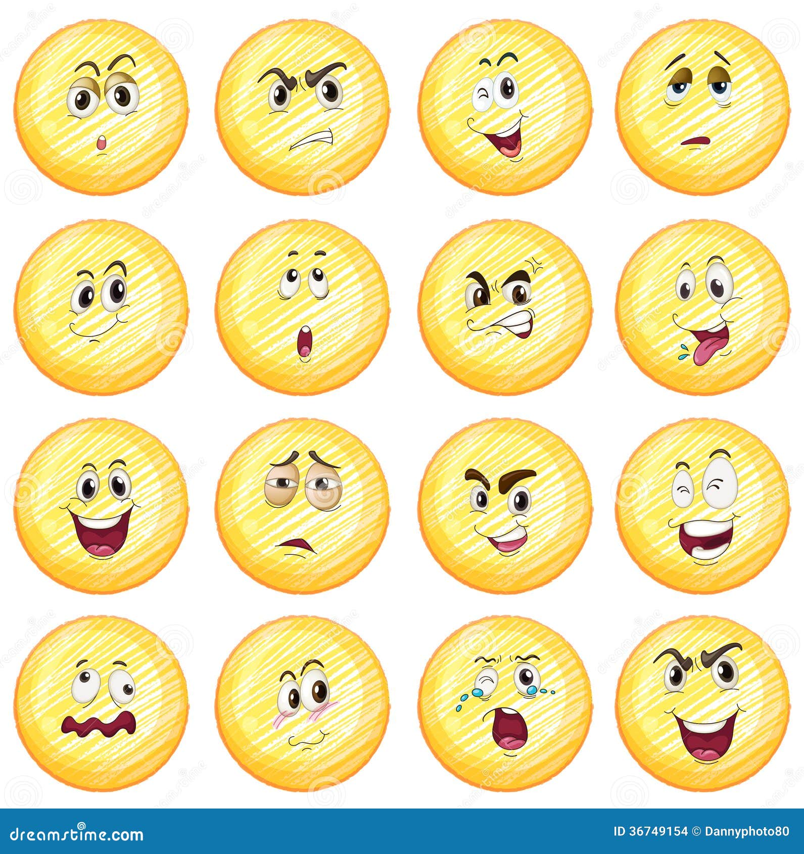 Olika ansiktsuttryck stock illustrationer. Illustration av noja - 36749154
