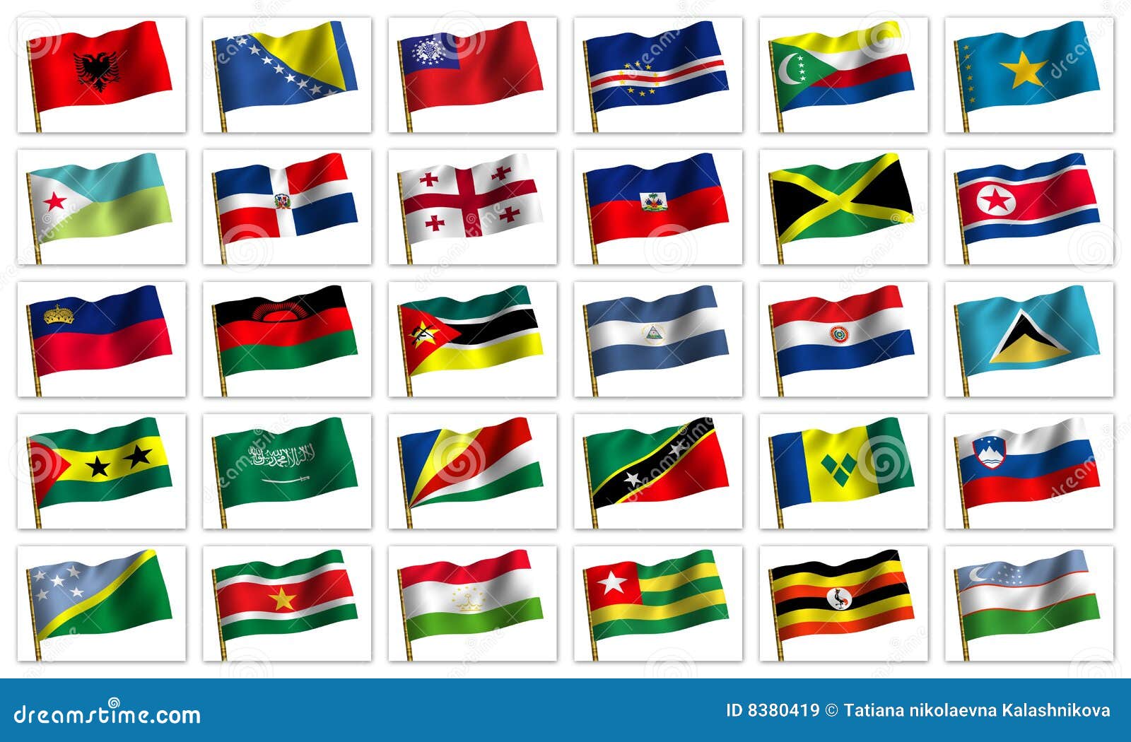 Olika Flaggor För Collageländer Stock Illustrationer - Illustration av ...