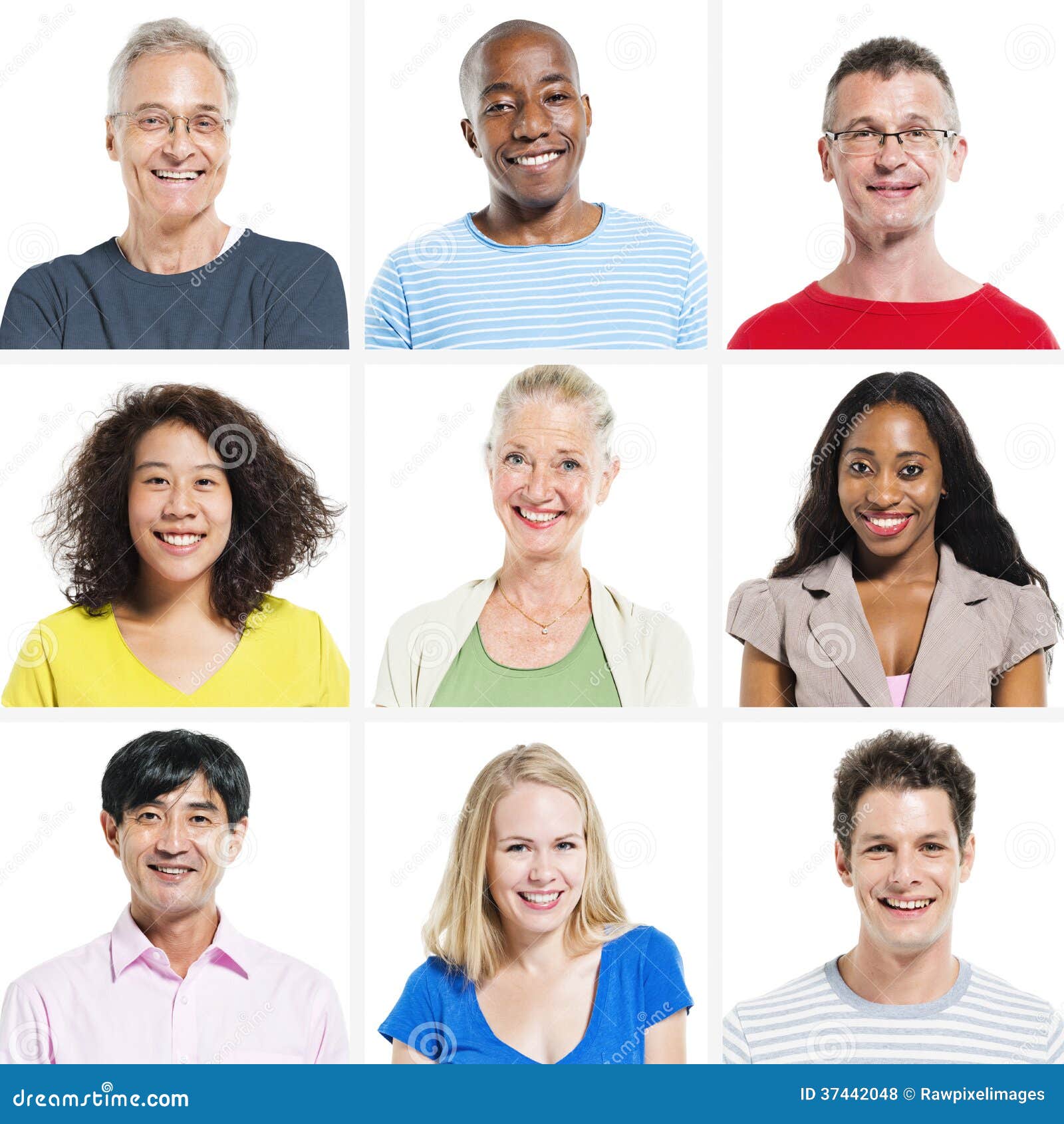 9 Olika Personer På Vit Bakgrund Royaltyfria Foton - Bild: 37442048
