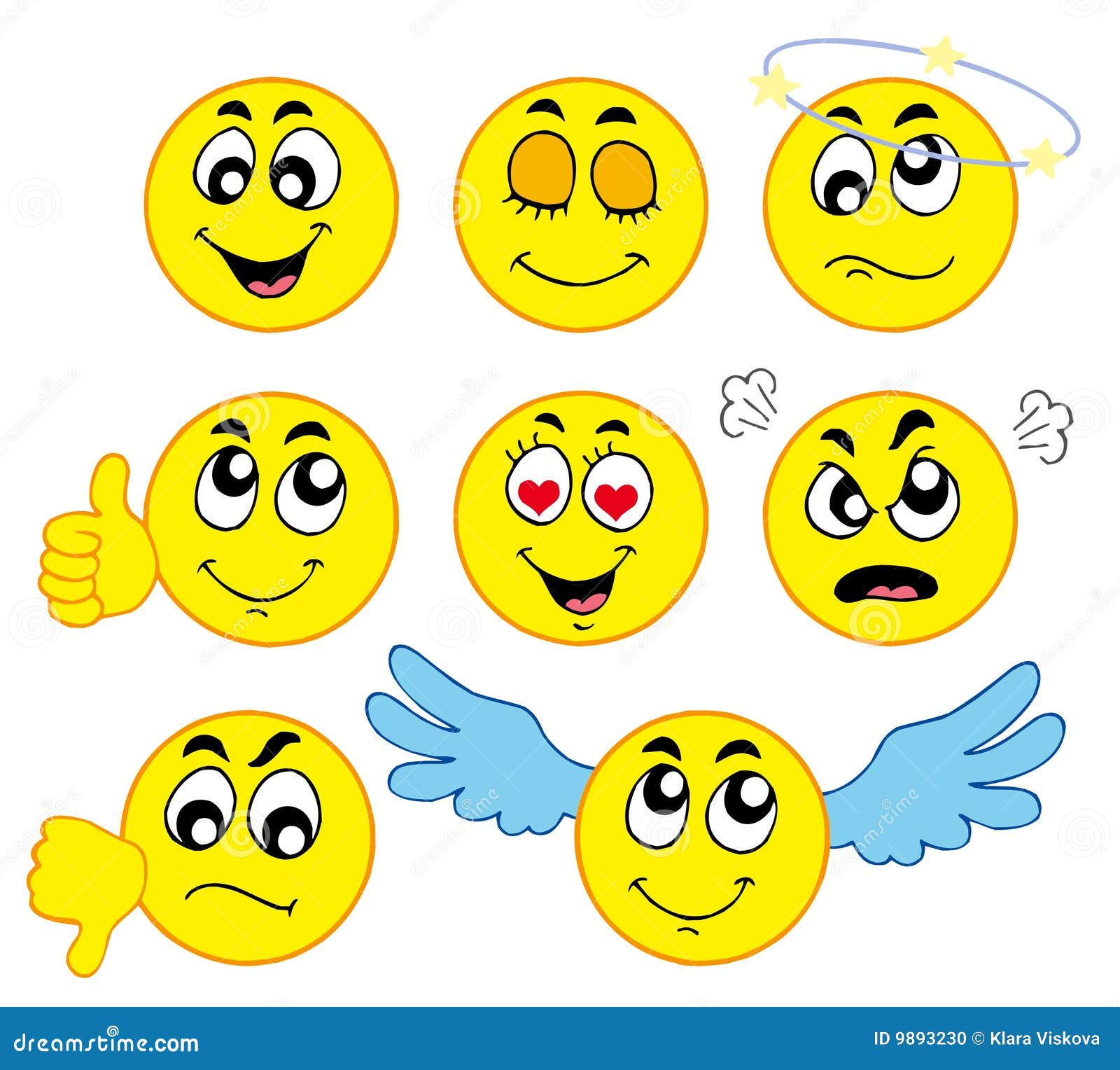 Olika smileys 1 vektor illustrationer. Illustration av stillhet - 9893230