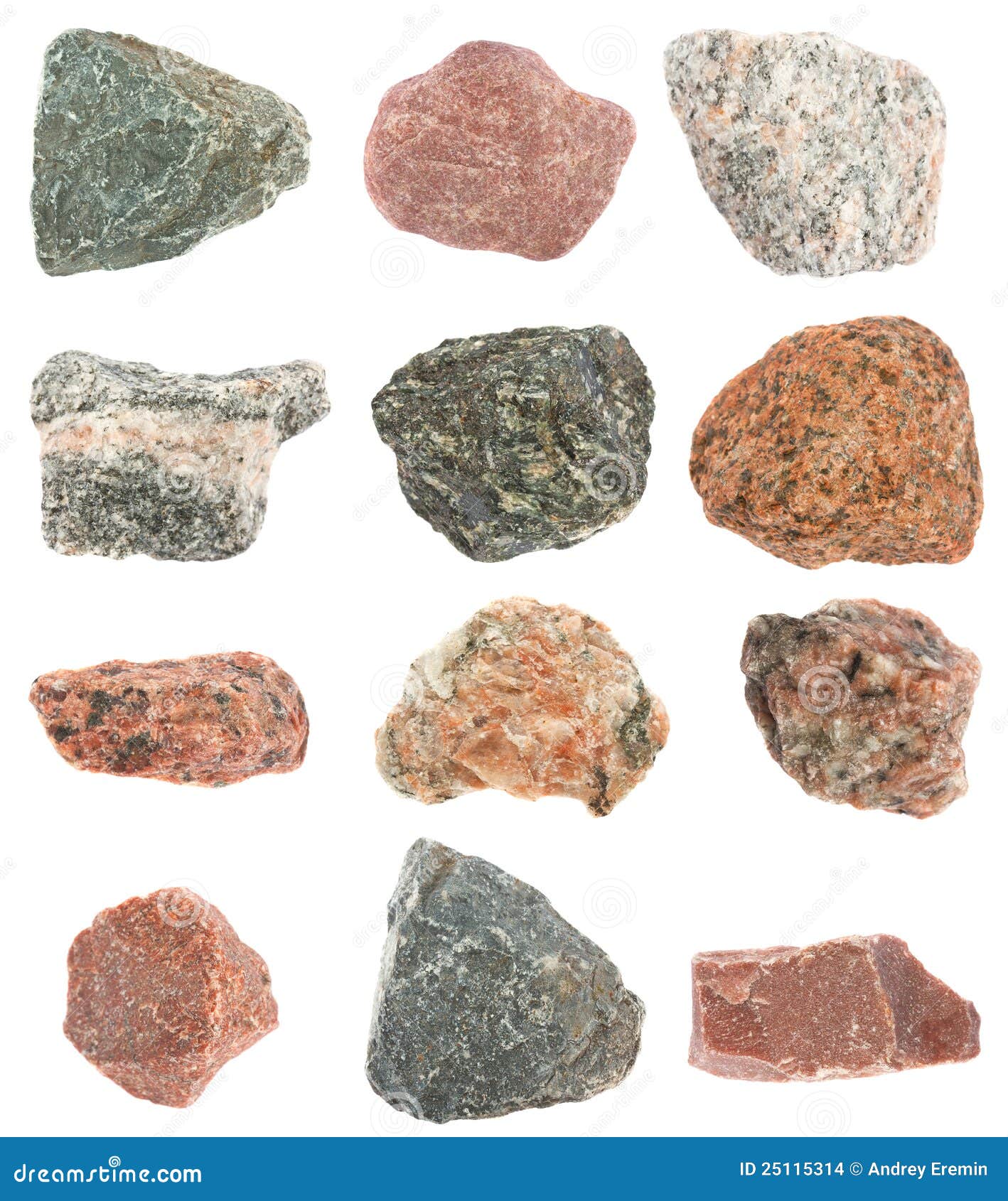 Olika stenar för samling arkivfoto. Bild av blockera - 25115314