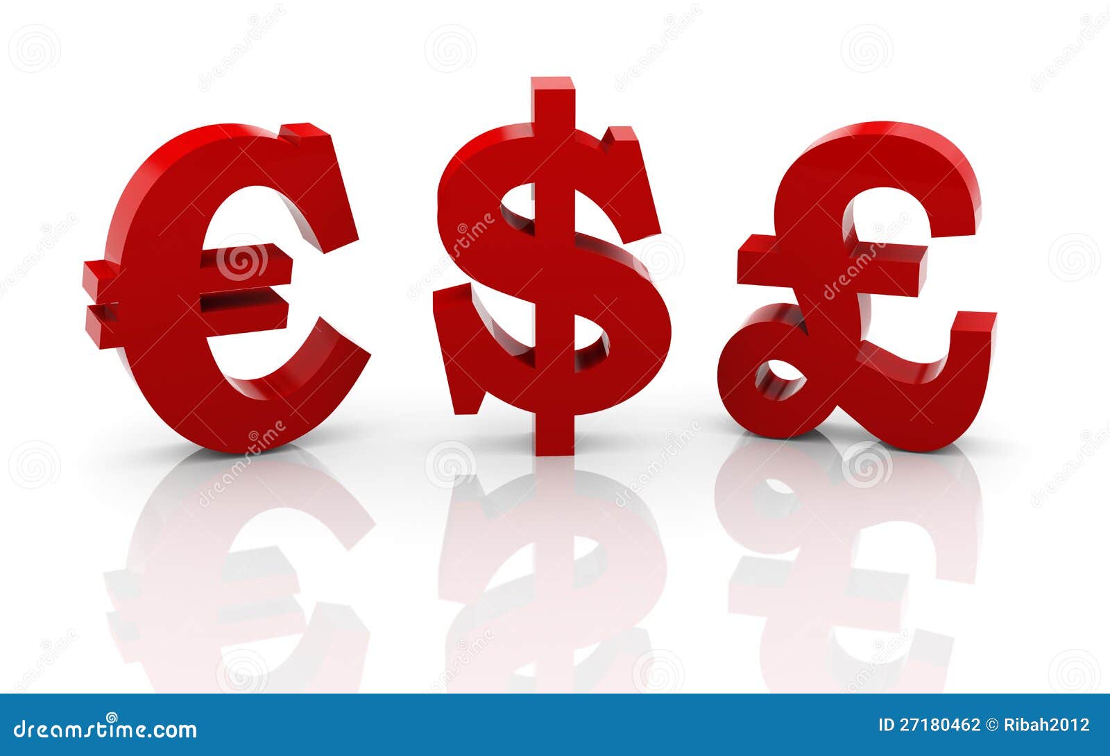 Olika Symboler För Valutor 3d Stock Illustrationer - Illustration av ...