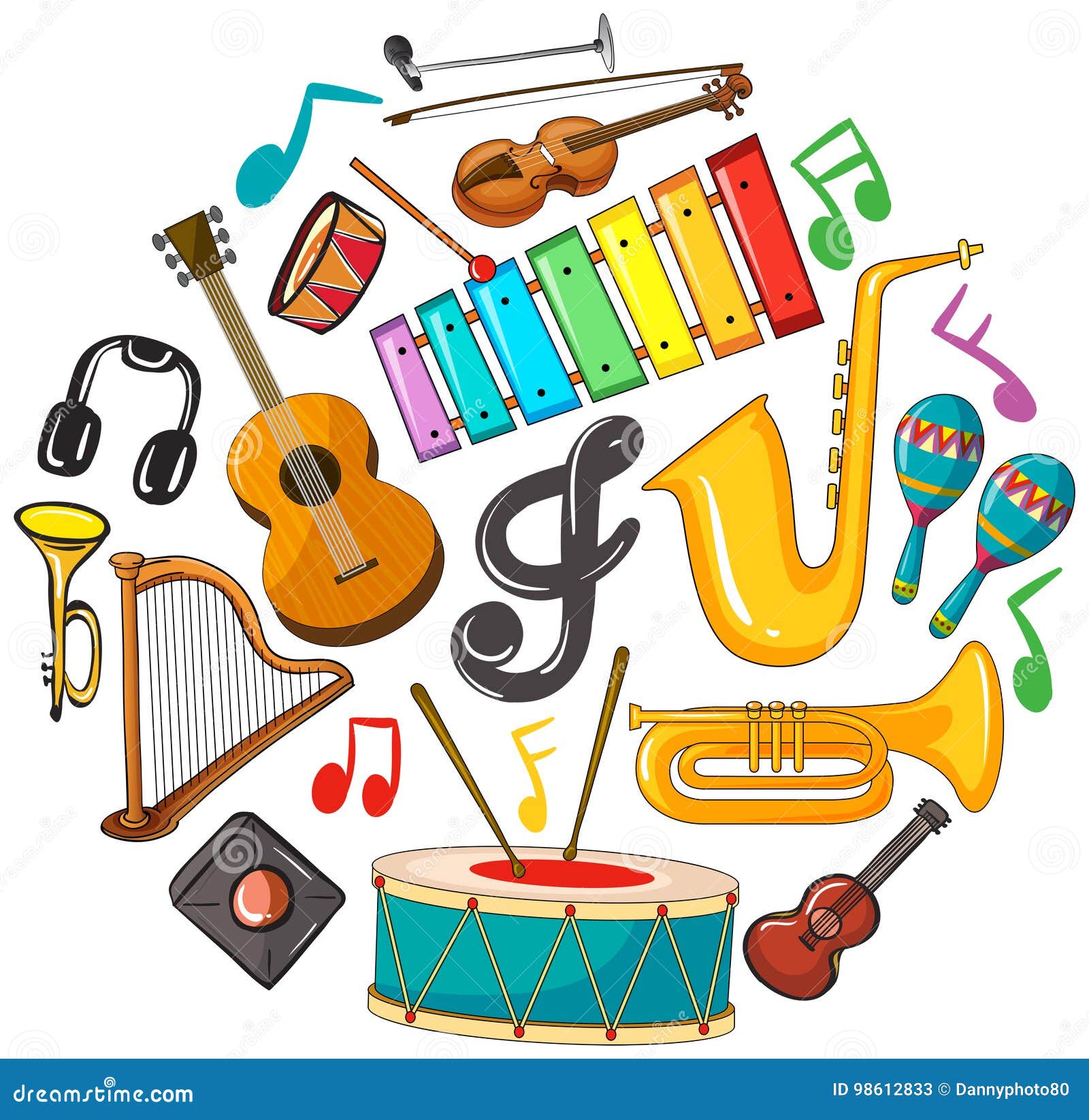 Olika Typer Av Musikinstrument Vektor Illustrationer - Illustration av ...