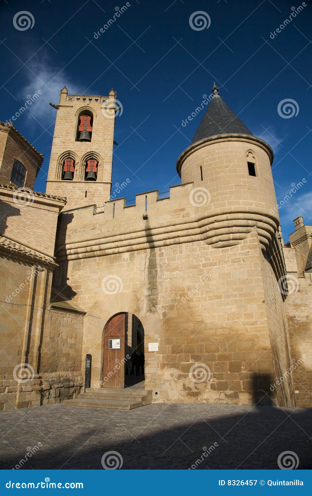 Olite castle entry stock image. Image of fortification - 8326457