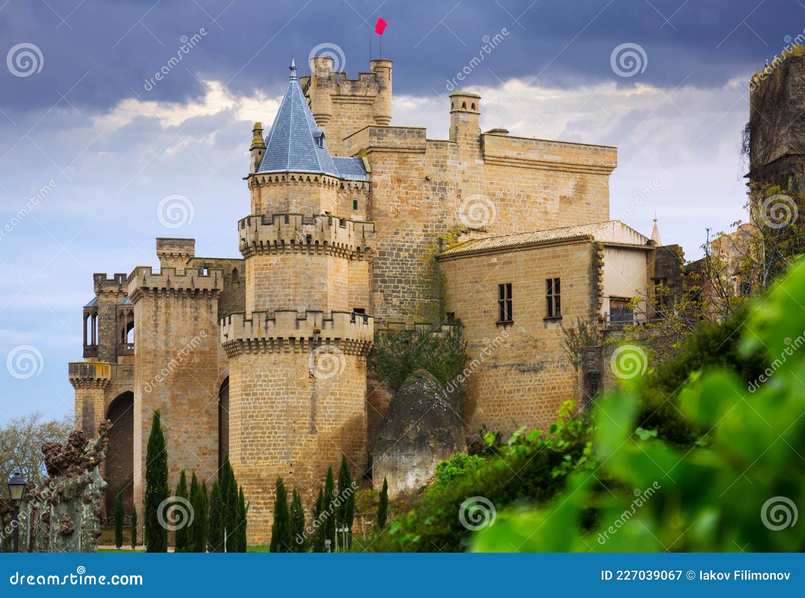 Olite castle in Spain stock image. Image of navarre - 227039067