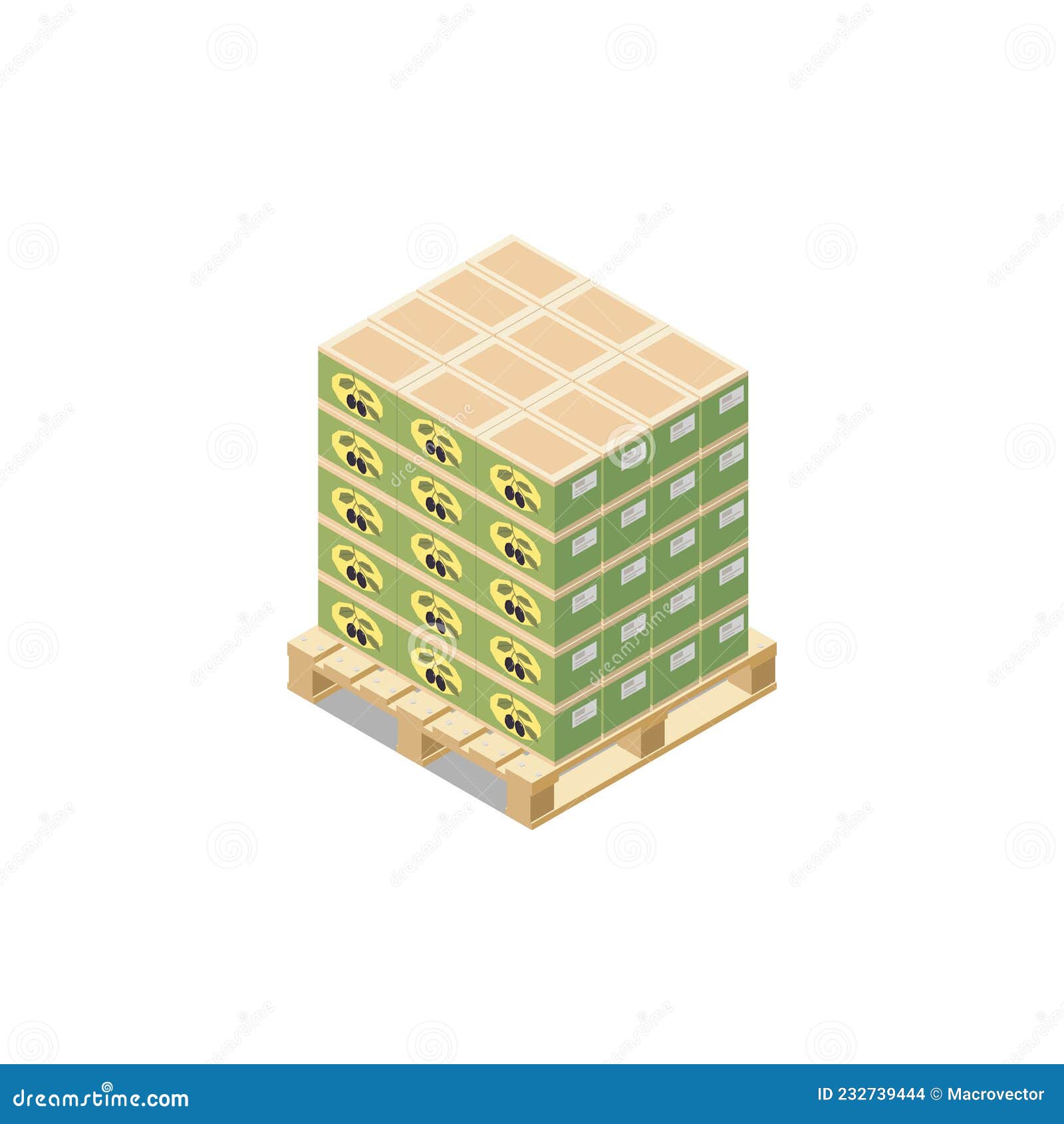 Olive Boxes Pallet Composition Stock Vector - Illustration of harvest ...