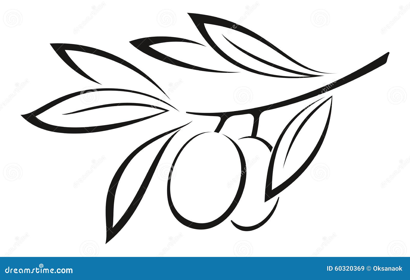 Olive Branch Con L'icona Nera Delle Bacche Illustrazione Vettoriale ...