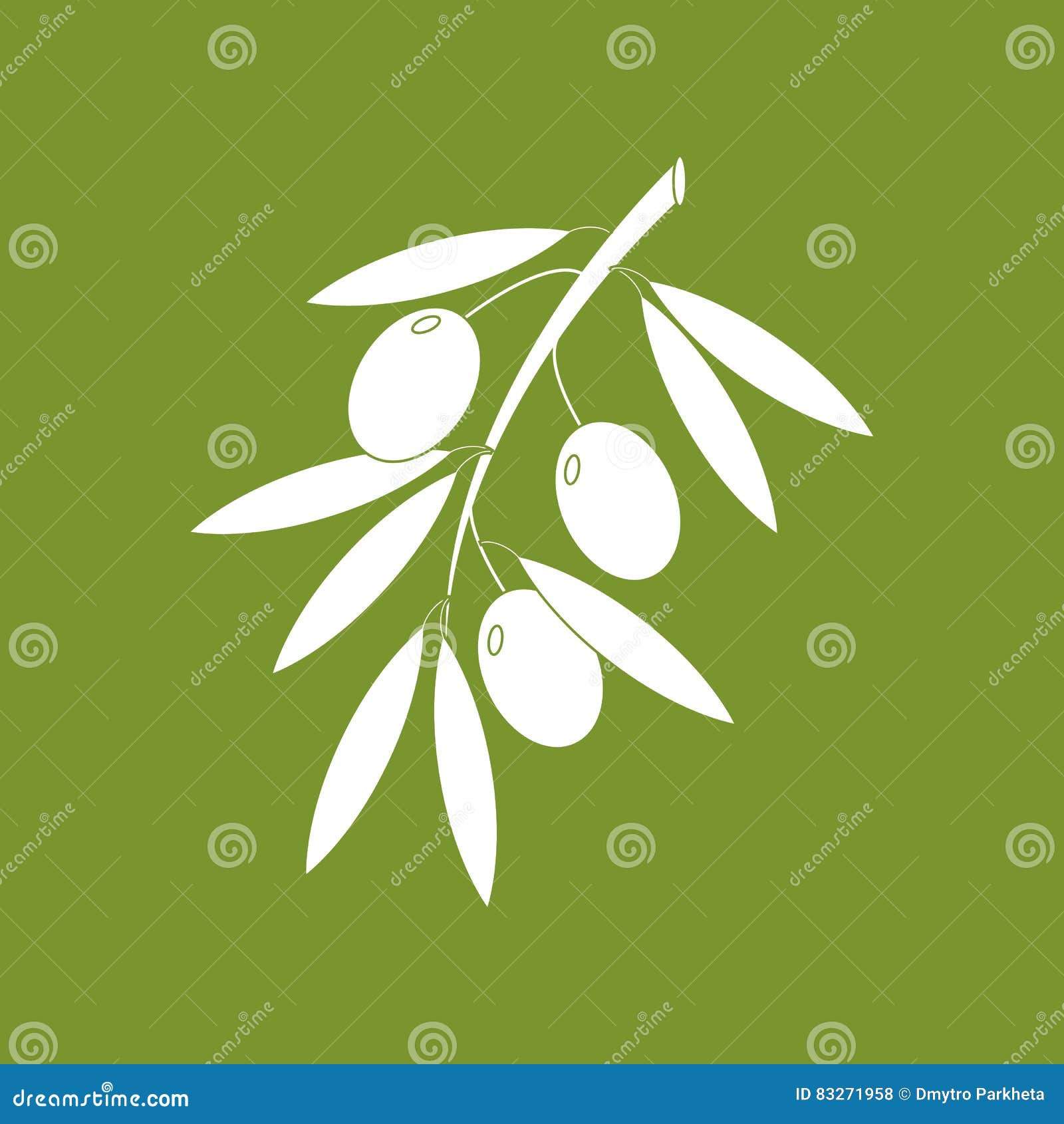Olive branch icon stock vector. Illustration of organic - 83271958