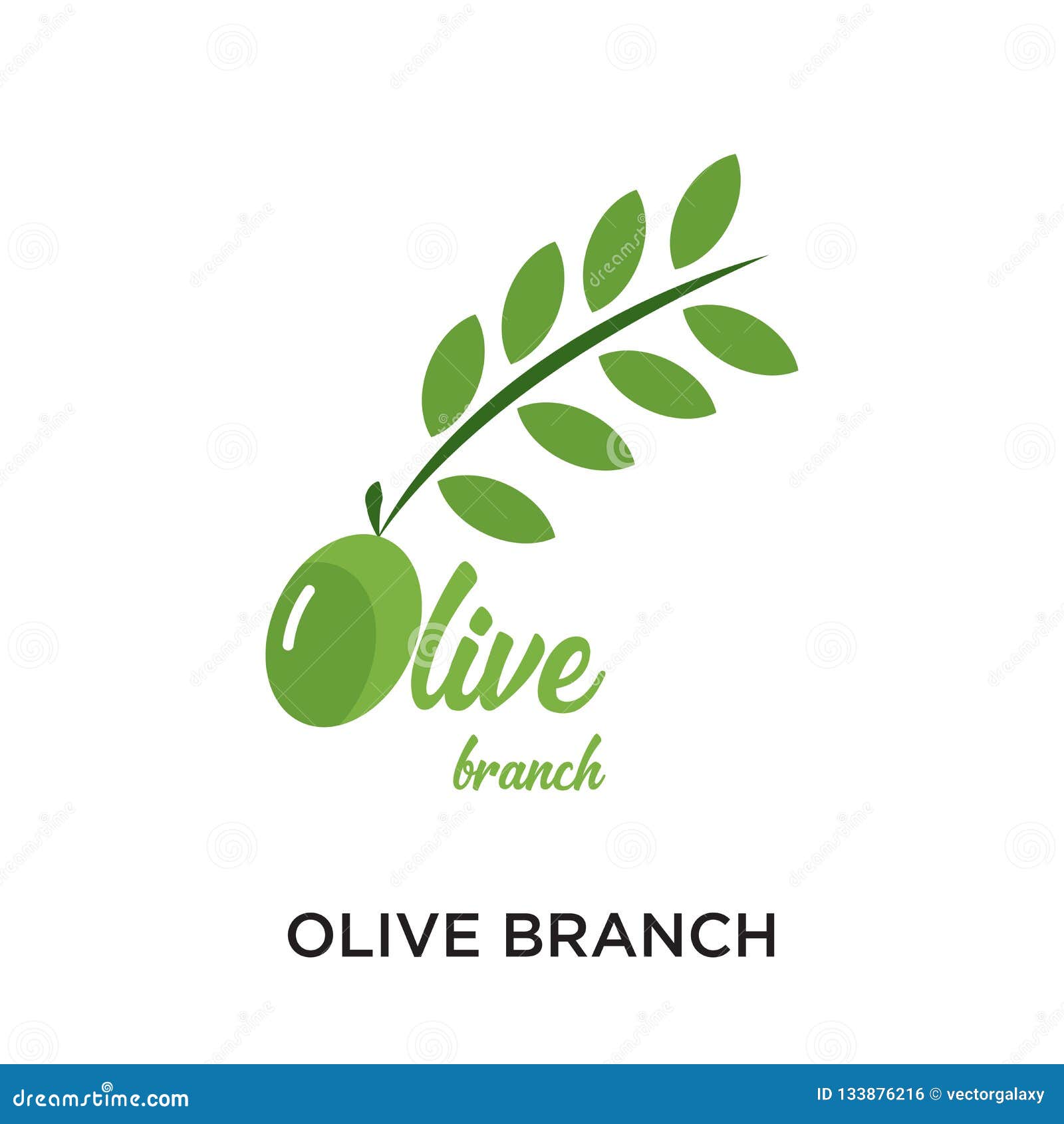 Olive Branch Logo Isolated on White Background for Your Web, Mob Stock ...