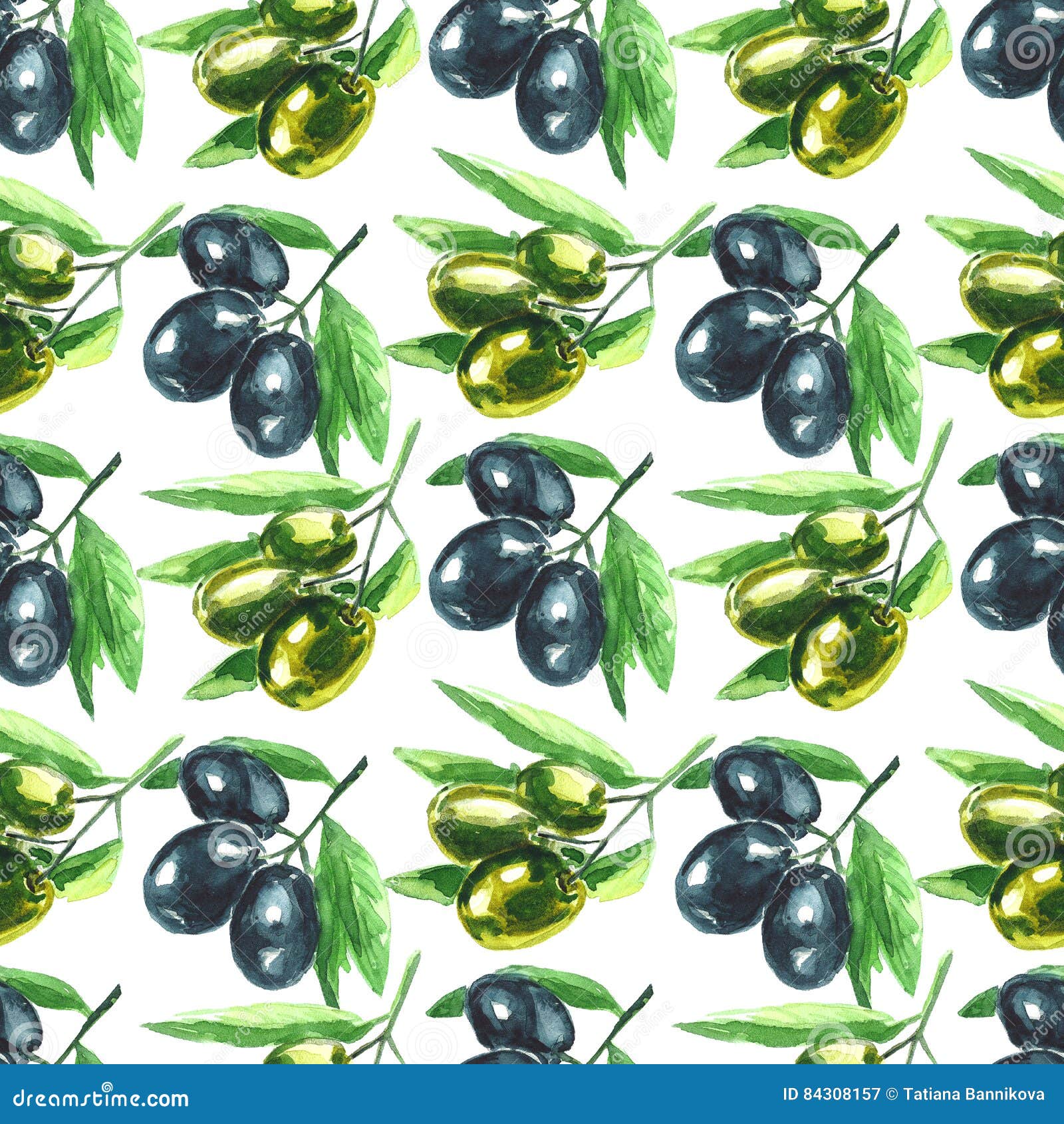 Olive Branch. Seamless Pattern Stock Illustration - Illustration of ...