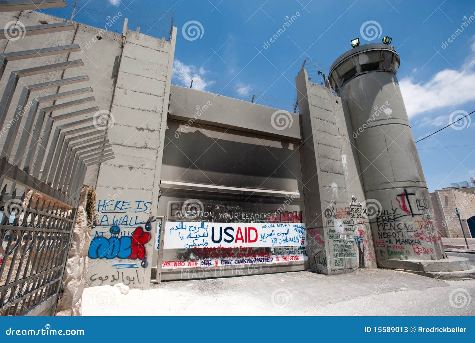 Olive Branches and Israeli Separation Barrier Editorial Stock Photo ...