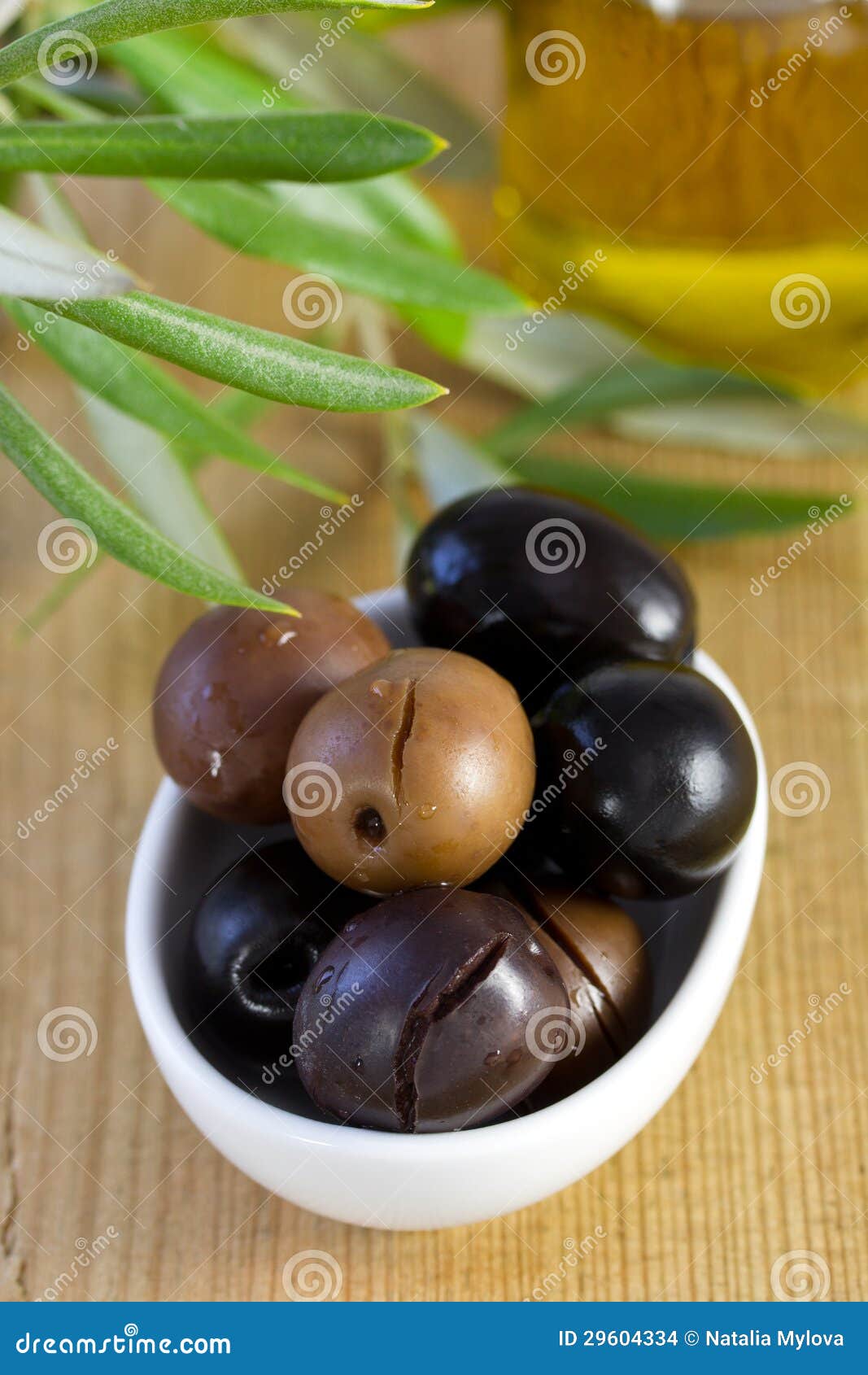 Olive con la pianta fotografia stock. Immagine di miscela - 29604334