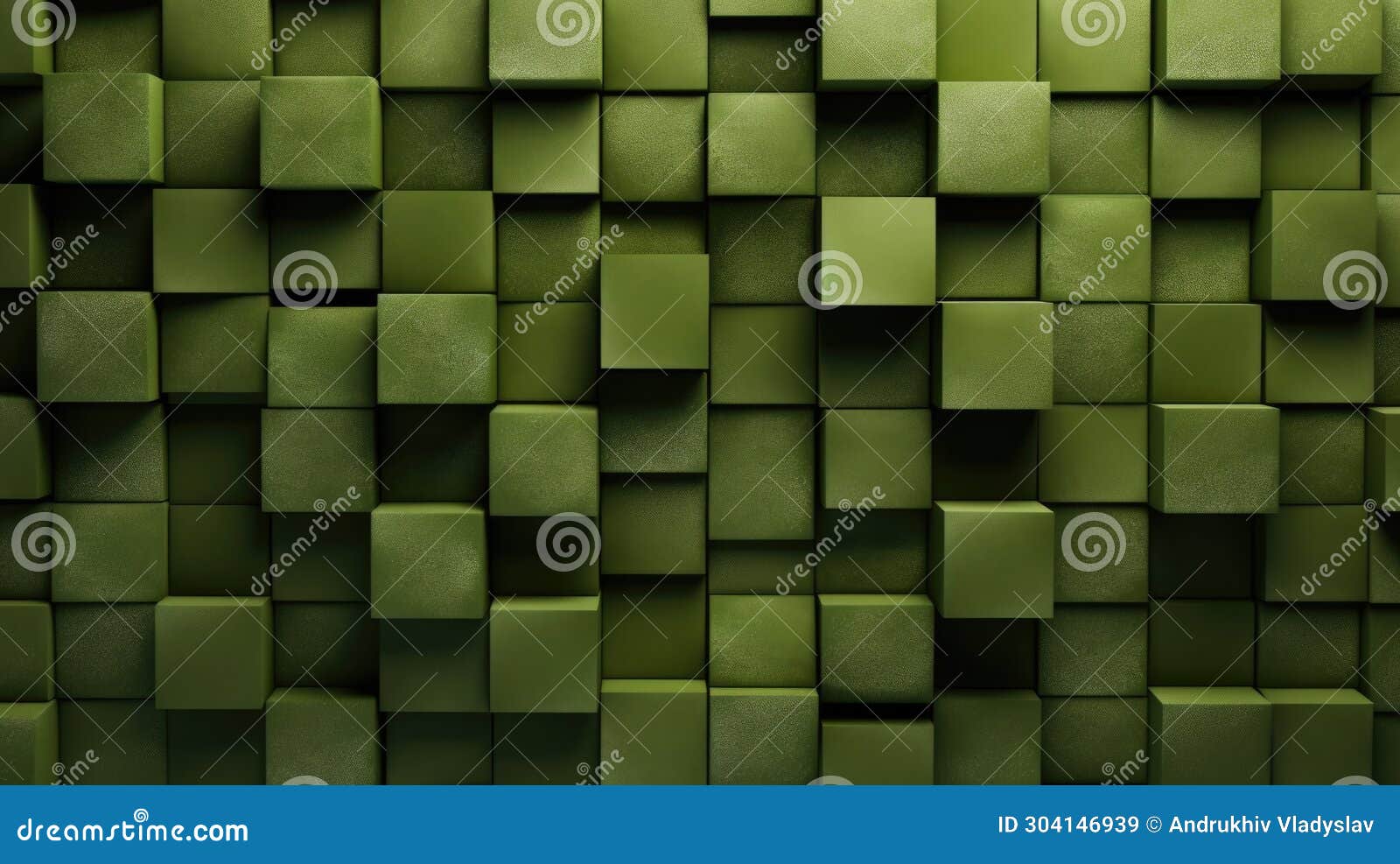 Olive Cubes Wall Background, Abstract Illustration Stock Illustration ...