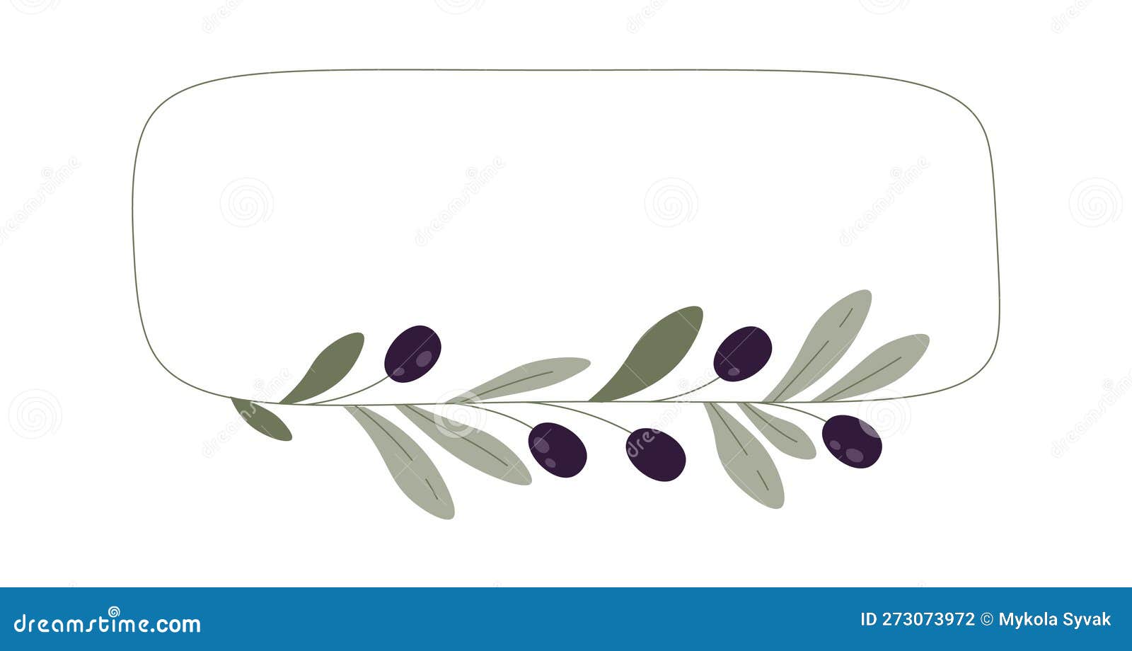 Olive Floral Rectangular Frame Stock Vector - Illustration of leaf ...