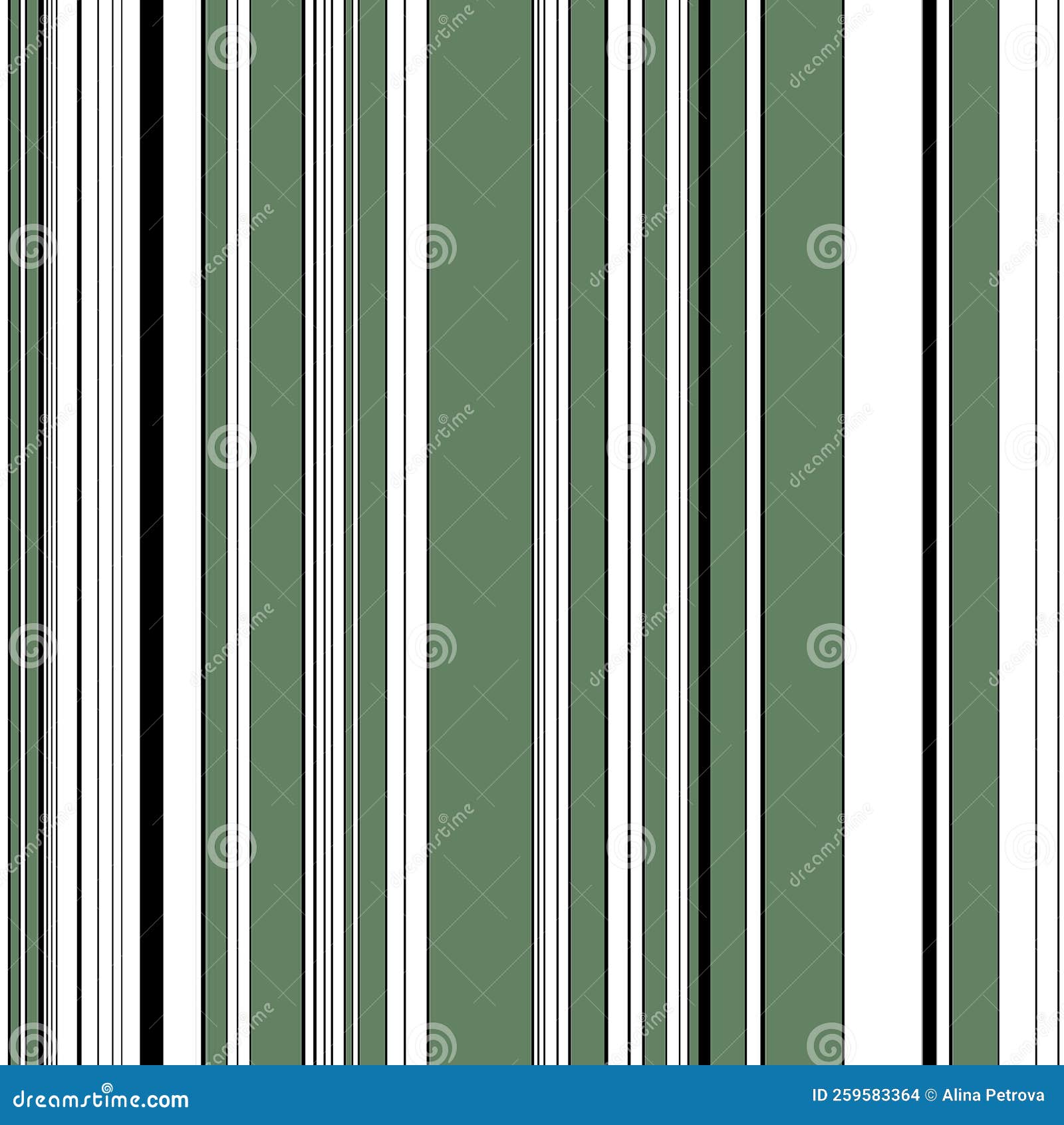 Olive Green, Black and White Vertical Stripes. Seamless Geometric ...