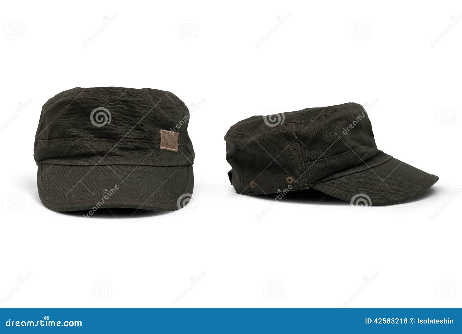 Olive Green Cap Isolated on White Background Stock Photo - Image of ...