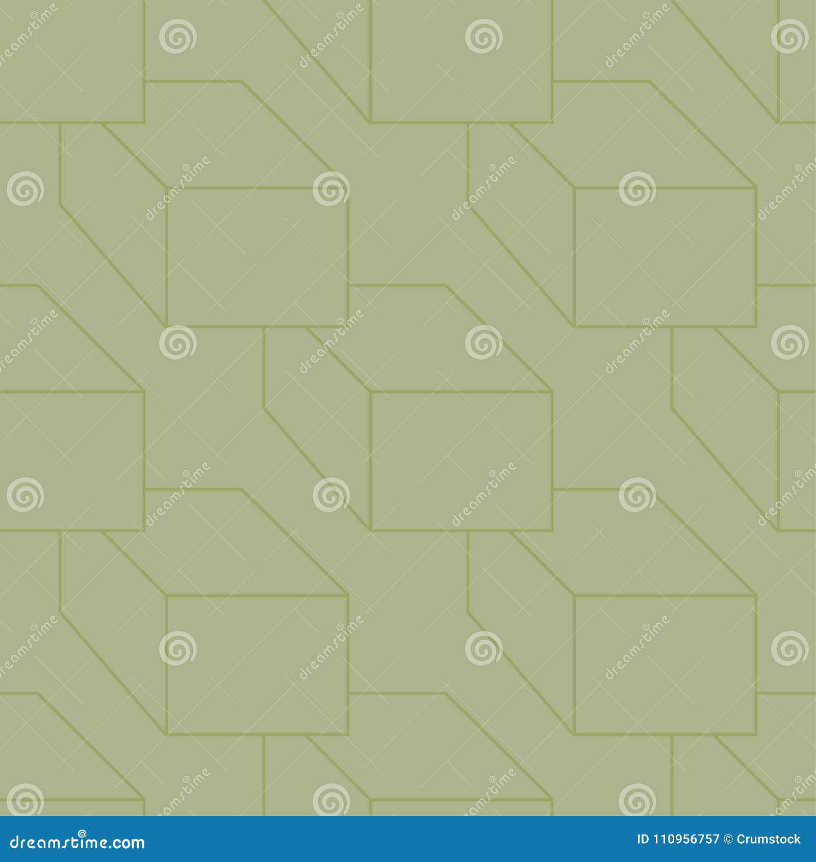 Olive Green Geometric Seamless Pattern Stock Vector - Illustration of ...