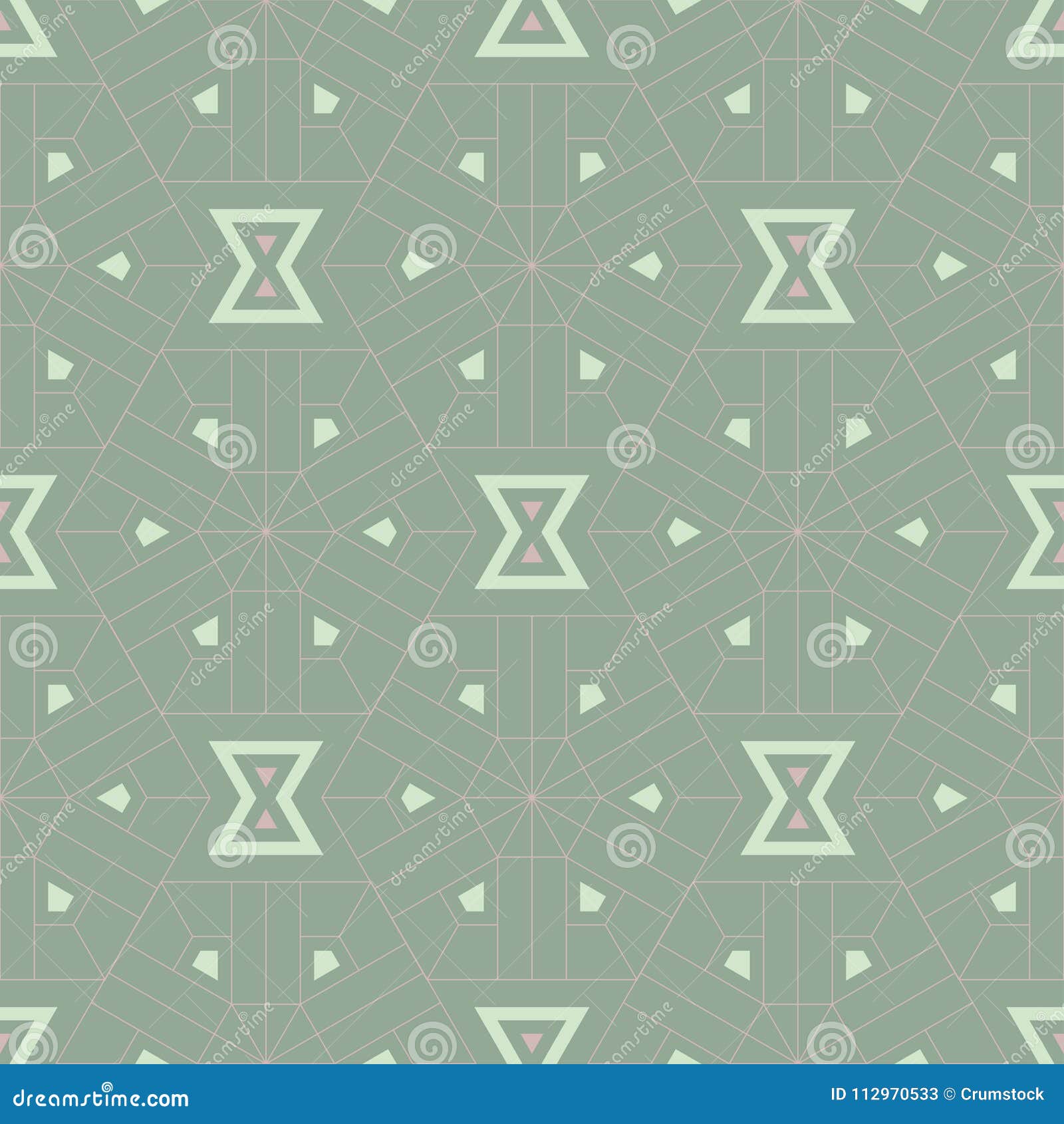 Olive Green Seamless Geometric Pattern Stock Vector - Illustration of ...
