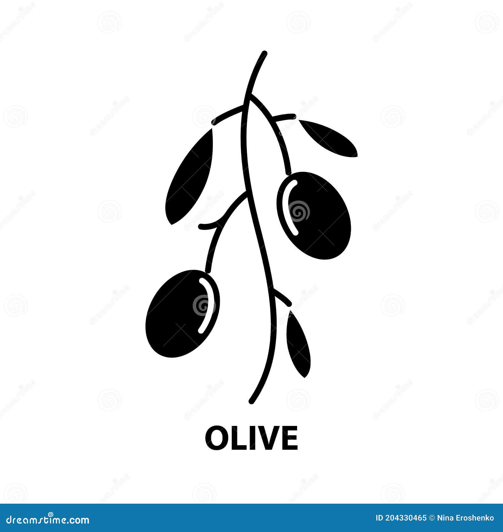Olive Icon, Black Vector Sign with Editable Strokes, Concept ...
