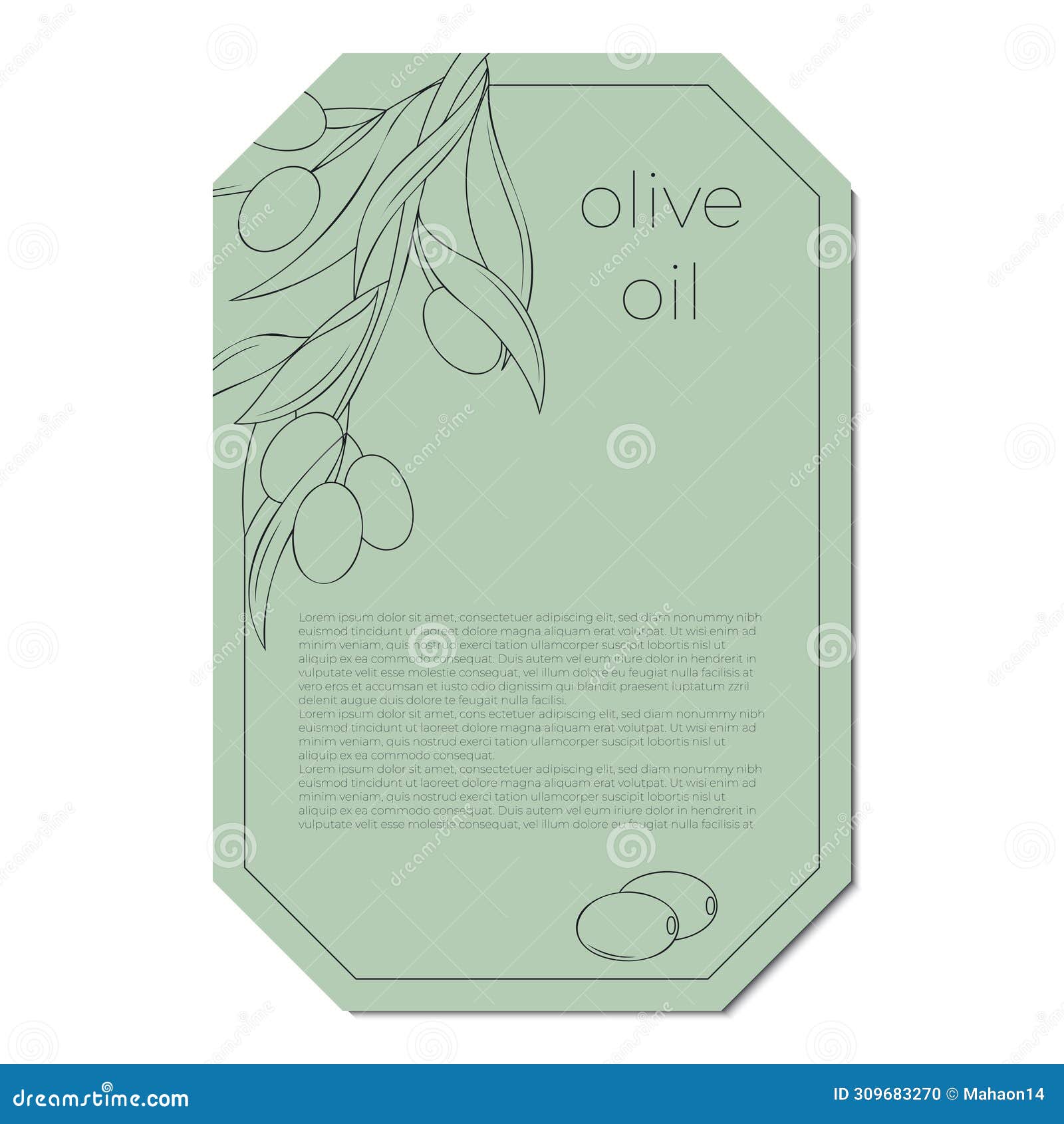 Olive label template stock vector. Illustration of olive - 309683270