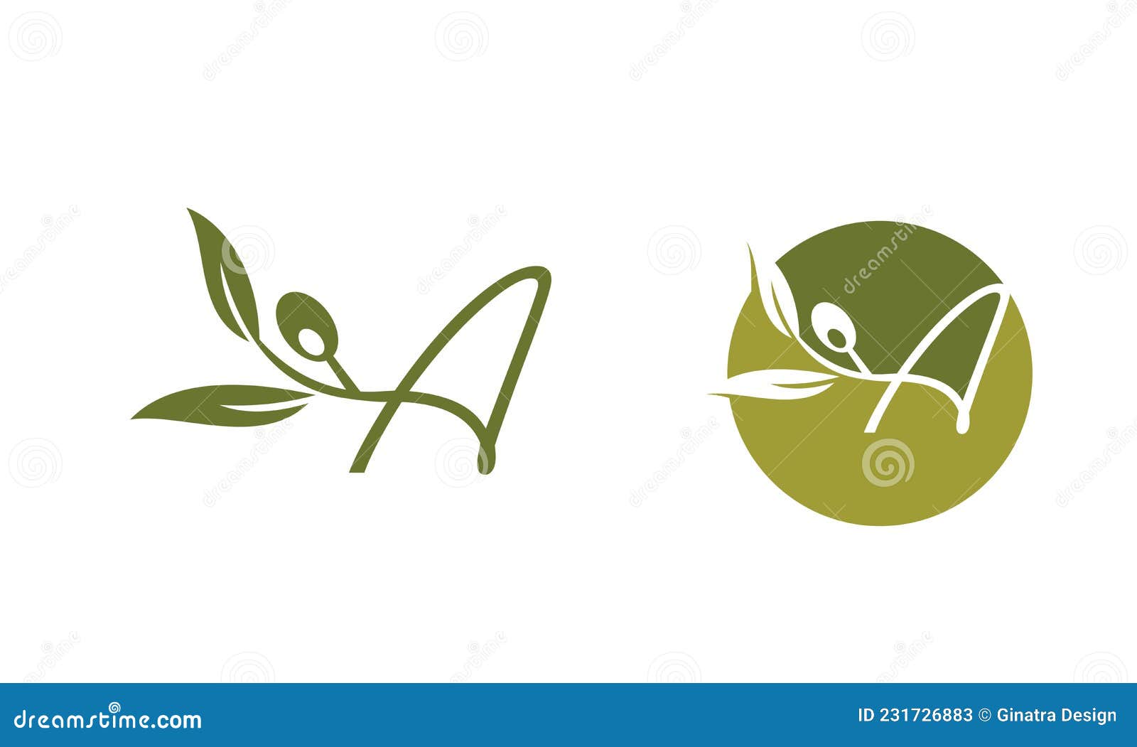 Olive Monogram Logo Letter a Stock Vector - Illustration of collection ...