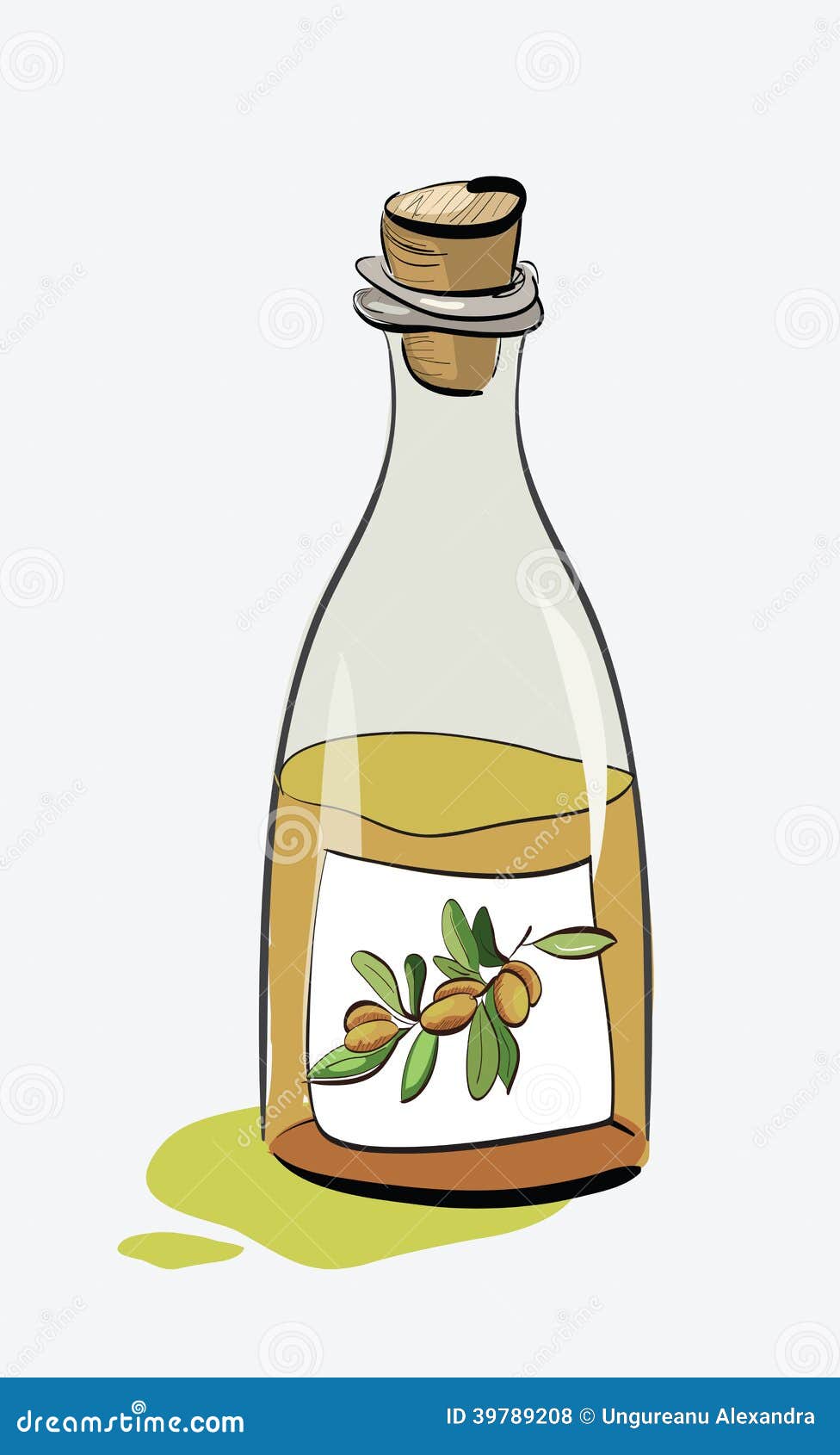 Olive Oil Bottle Sketch vektor abbildung. Illustration von gezeichnet ...