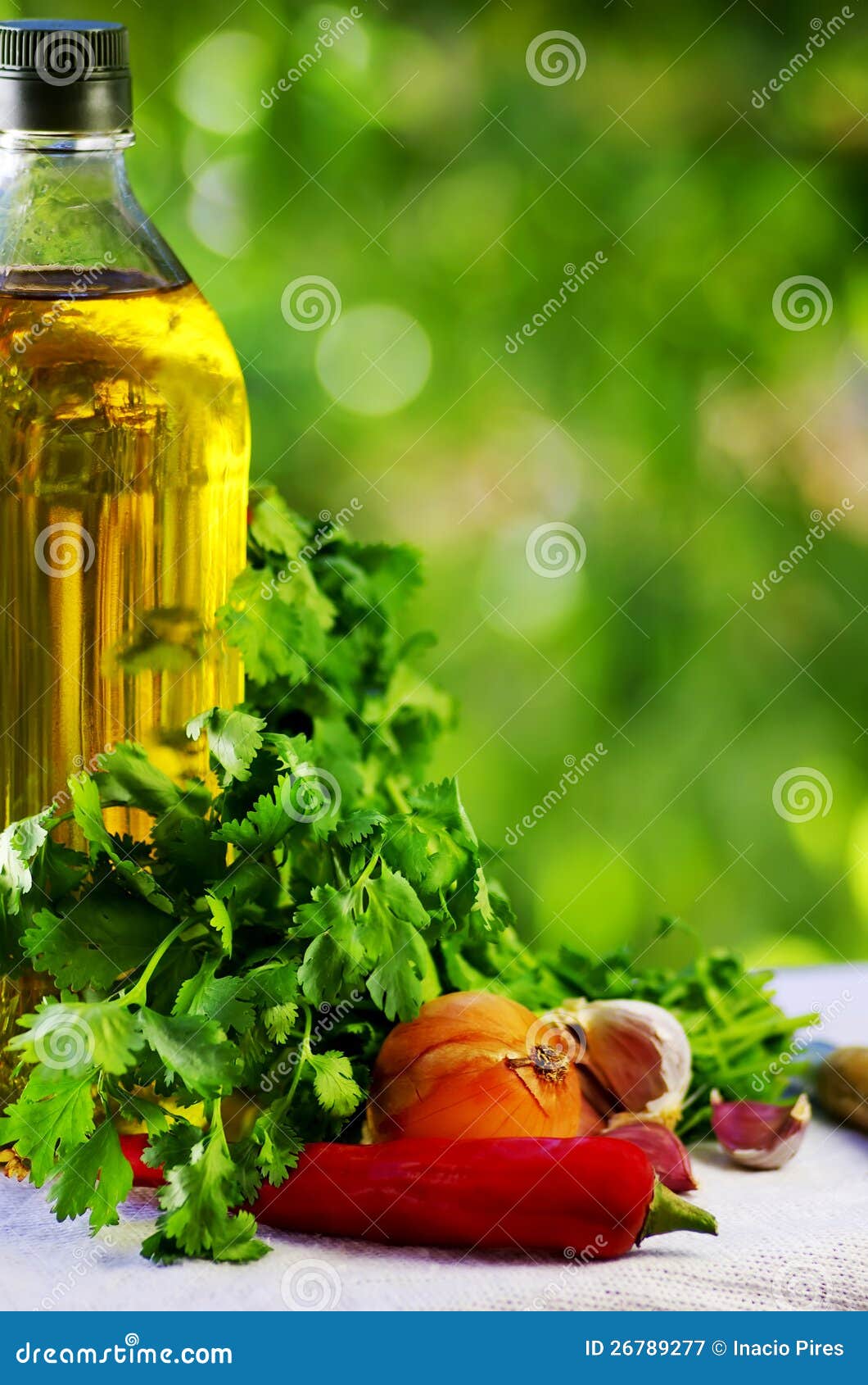 Olive oil and condiments stock image. Image of ingredients - 26789277