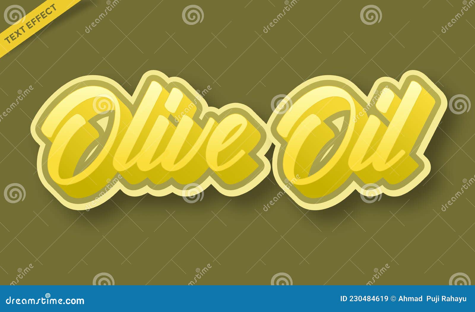 Olive Oil Fresh Text Effect Design Stock Vector - Illustration of ...