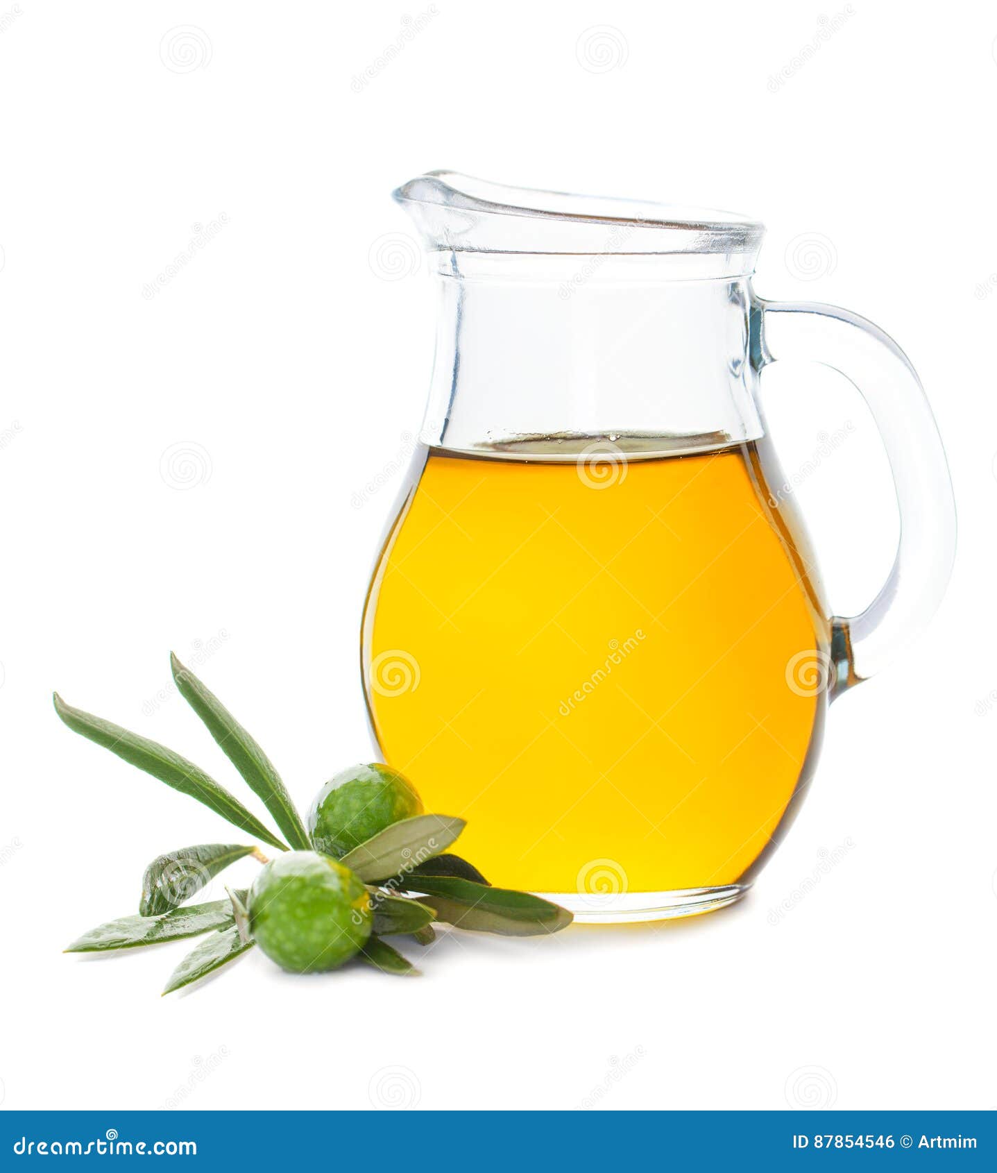 Olive Oil Pitcher Ed Olive Verdi Fotografia Stock - Immagine di cottura ...