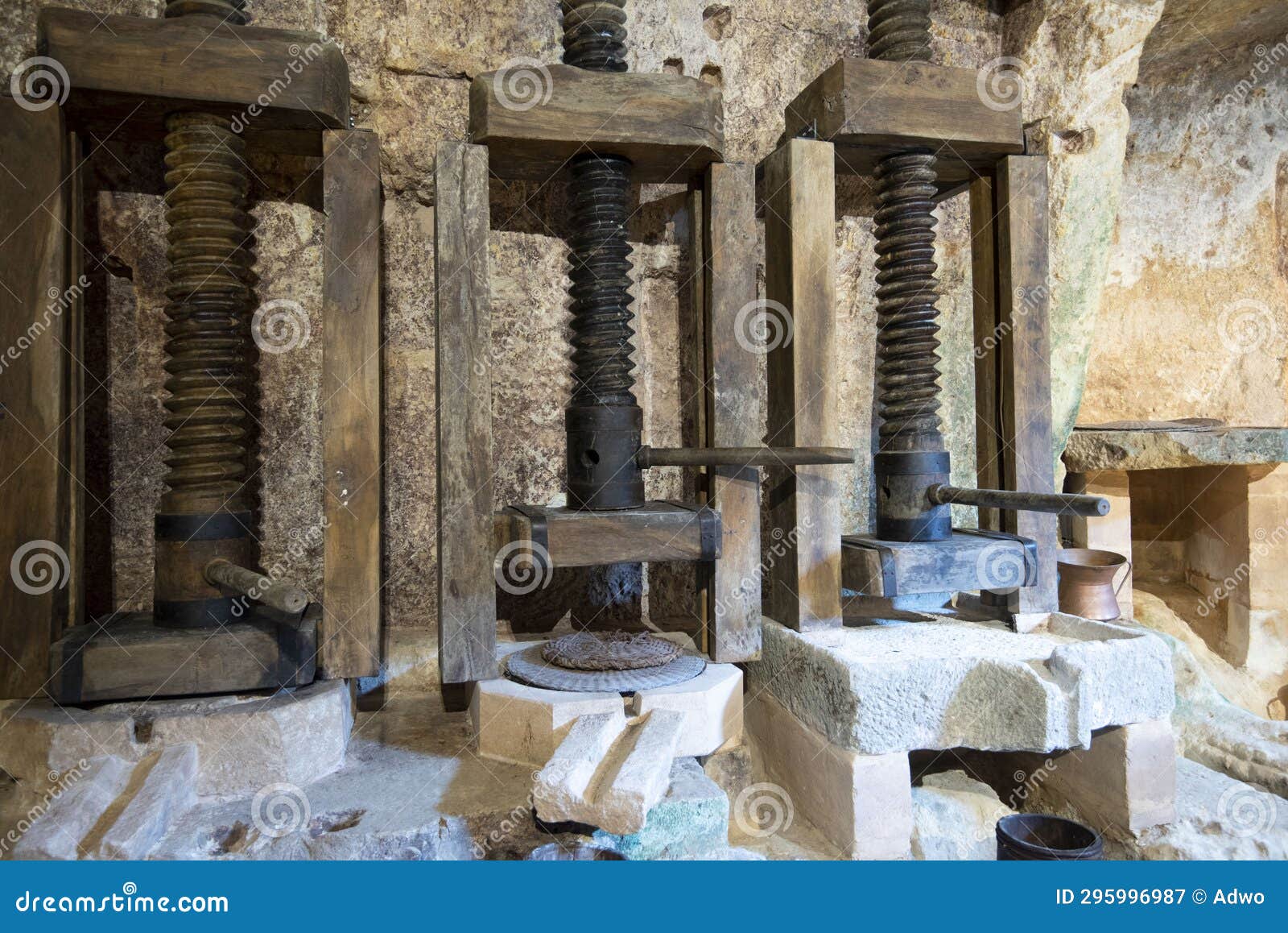 Olive Oil Press stock image. Image of evoo, antique - 295996987