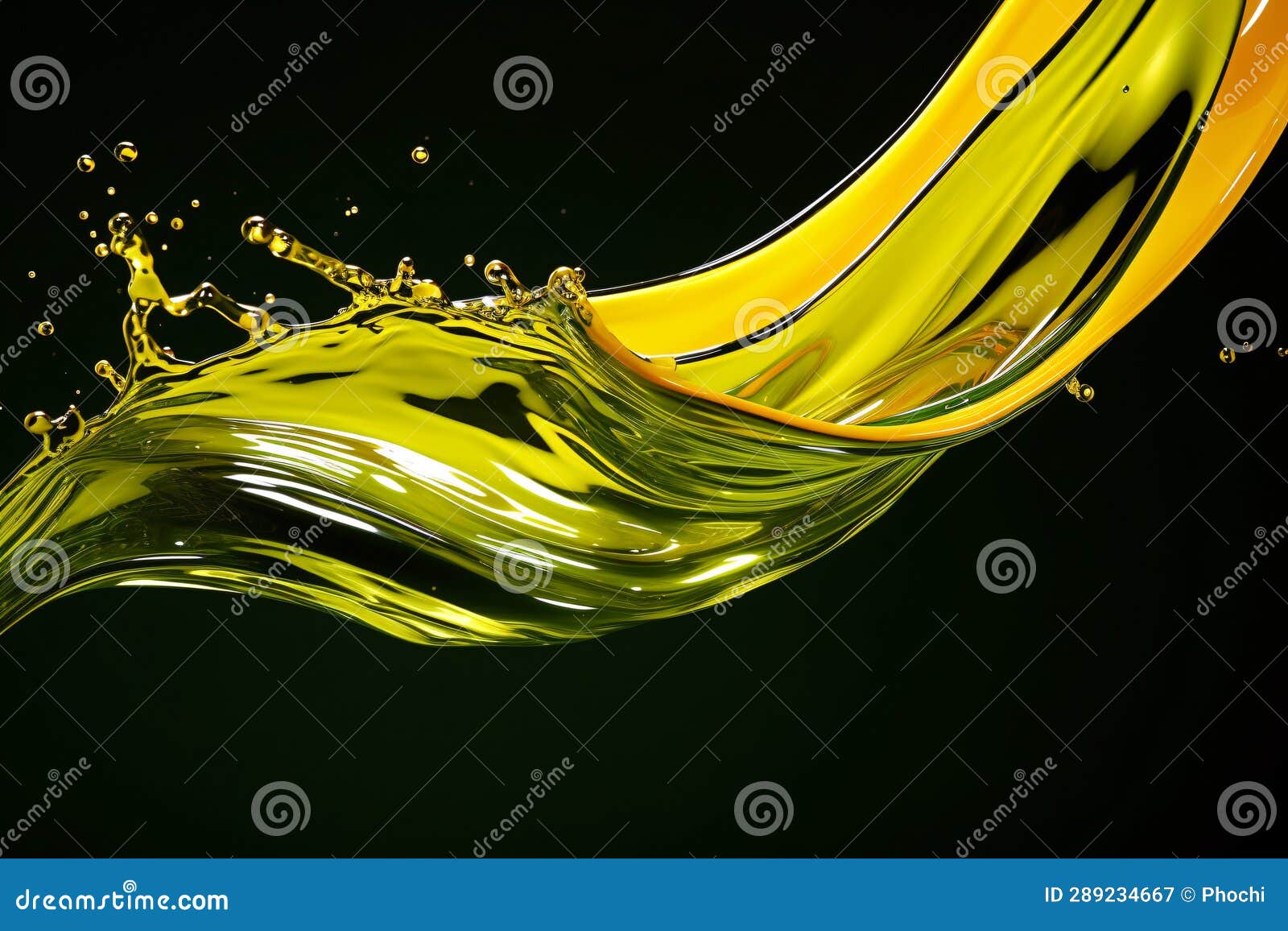 .Olive Oil Splash on Black Background Stock Illustration - Illustration ...
