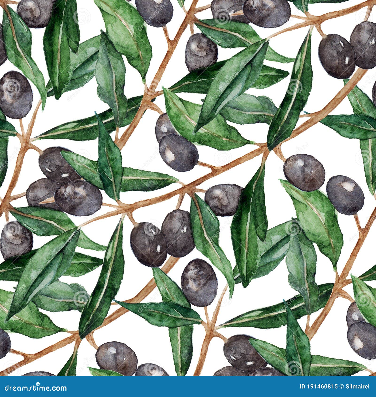 Olive Oliva Branch Seamless Pattern Texture Background Stock ...