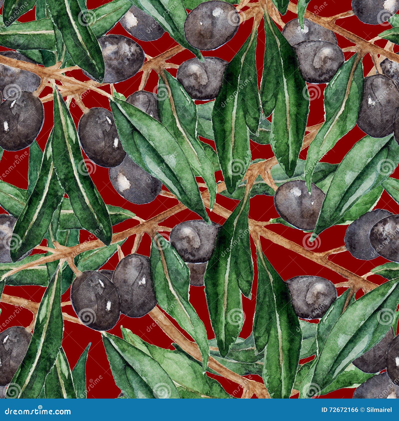 Olive Oliva Branches Seamless Pattern Texture Background Stock ...