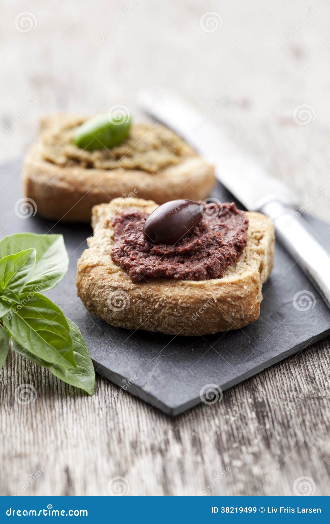 Olive paste stock image. Image of black, crostini, greek - 38219499