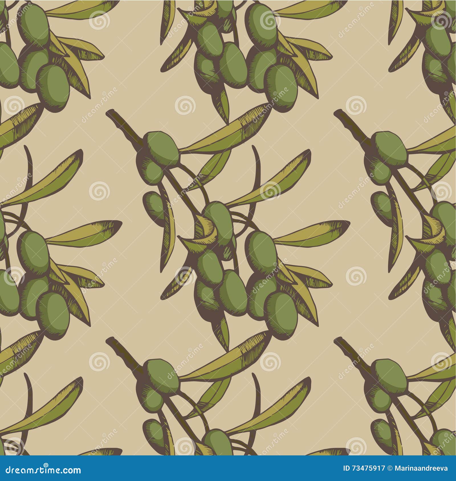 Olive pattern 14 stock vector. Illustration of branch - 73475917
