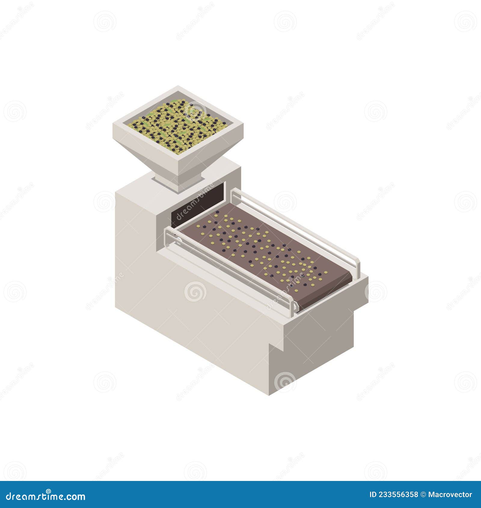 Olive Production Machine Composition Stock Vector - Illustration of ...