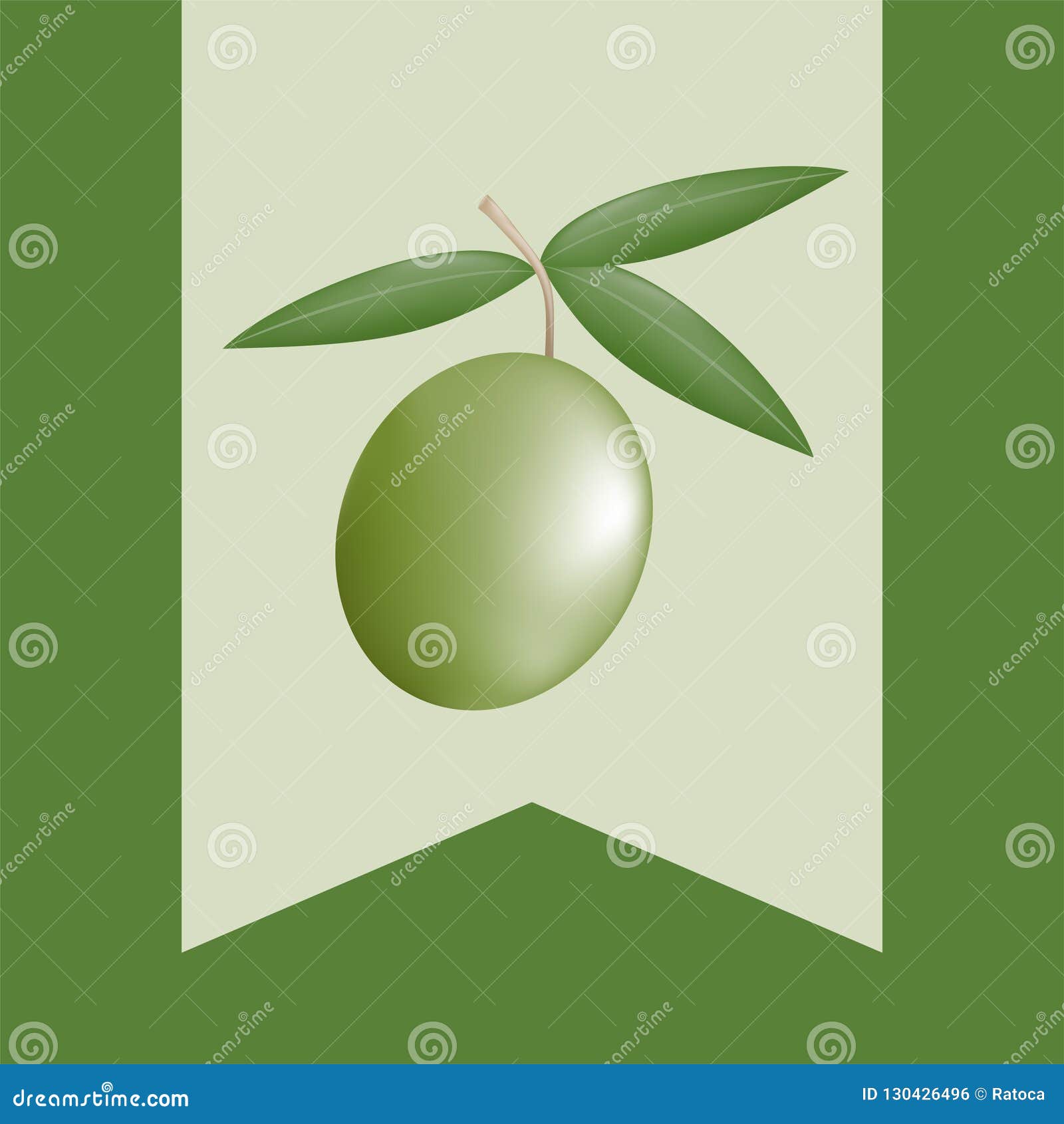 Olive ribbon design stock vector. Illustration of ingredient - 130426496