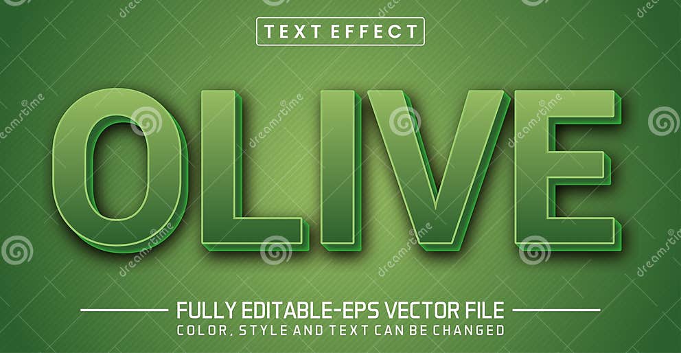 Olive Text Editable Style Effect Stock Illustration - Illustration of ...