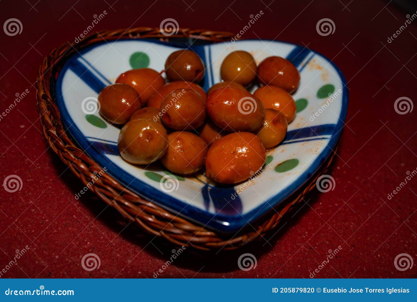 Ceramic Olive Tray with Heart Shape Stock Photo - Image of black ...
