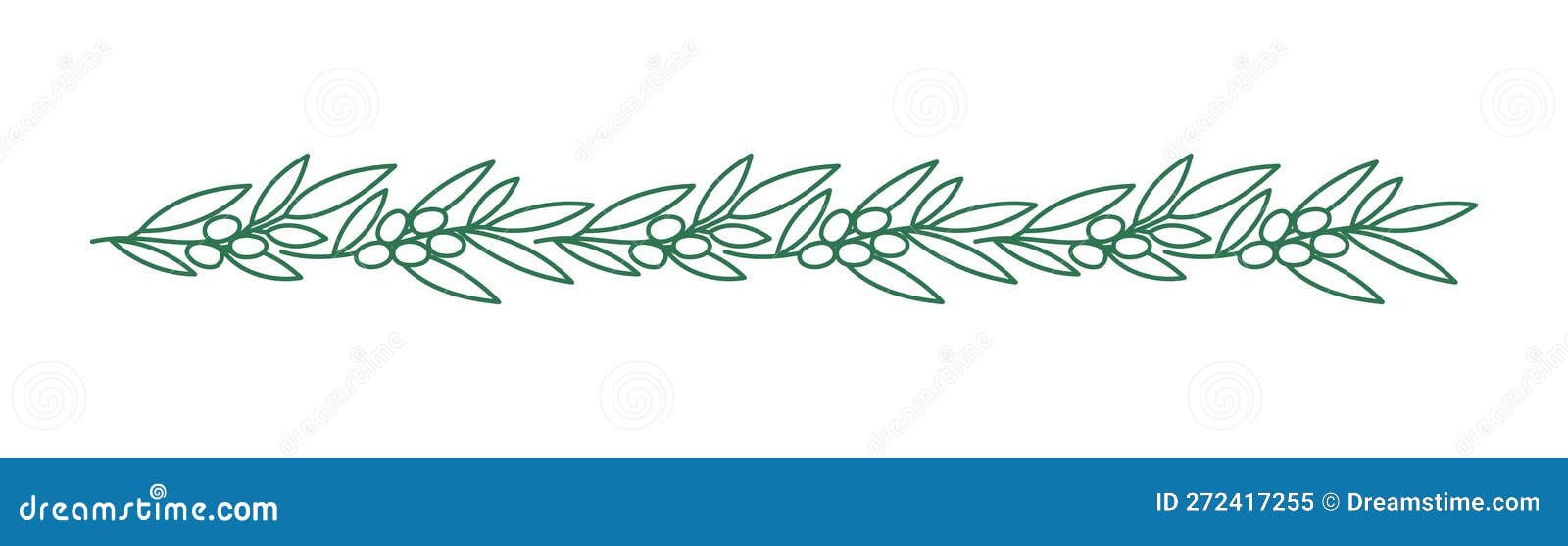Olive Tree Branches Floral Ornament. Line Pattern Background. Editable ...