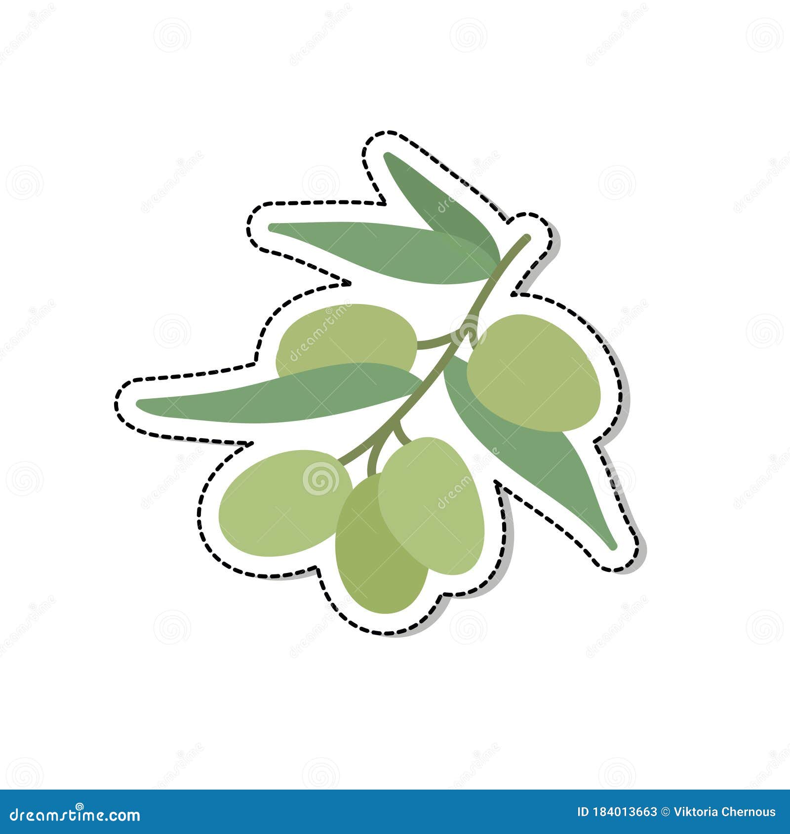 Olive Tree Doodle Icon, Vector Illustration Stock Illustration ...