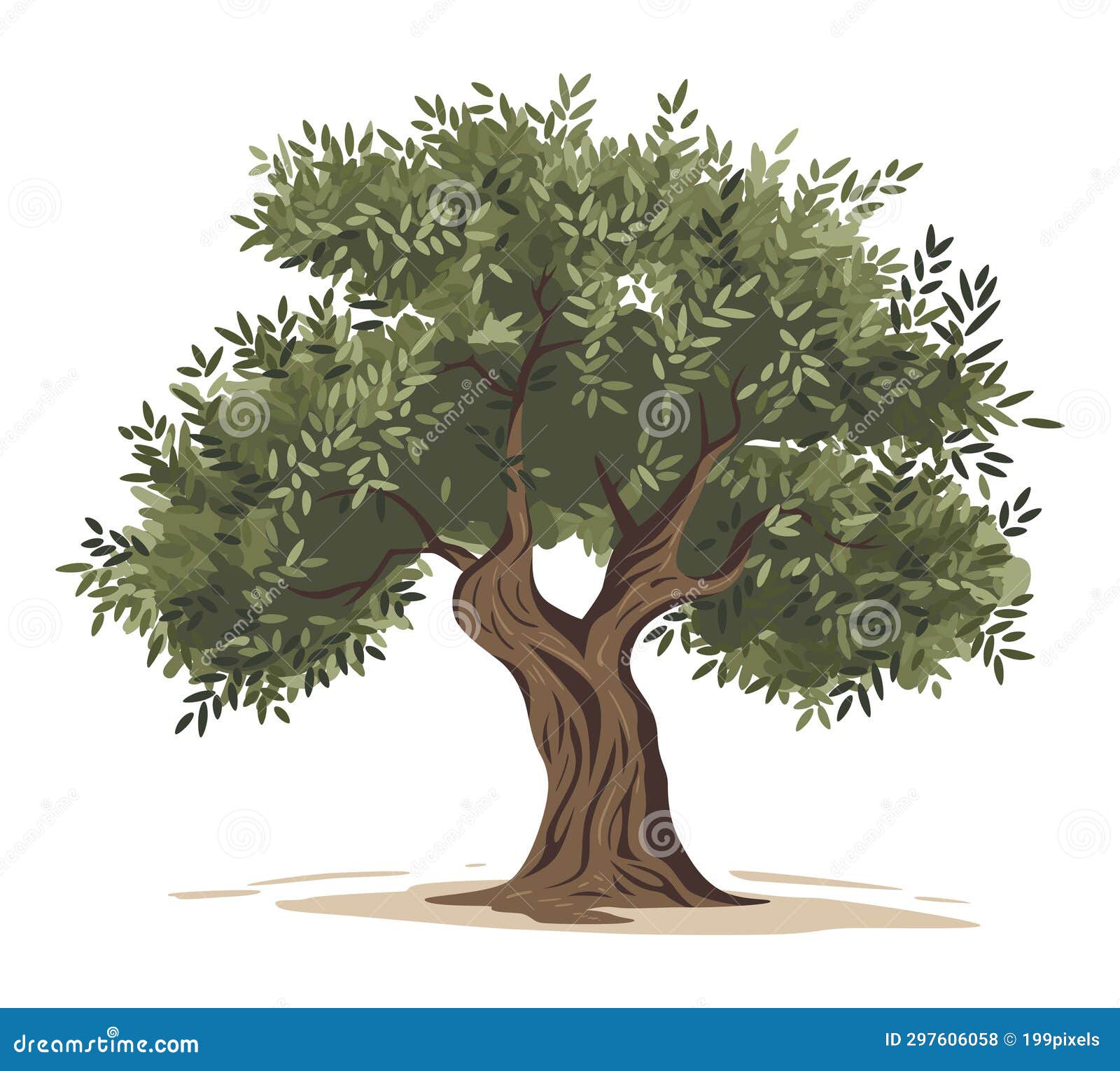 Olive Tree. Hand Drawn Watercolor. Vector Illustration Design Stock ...